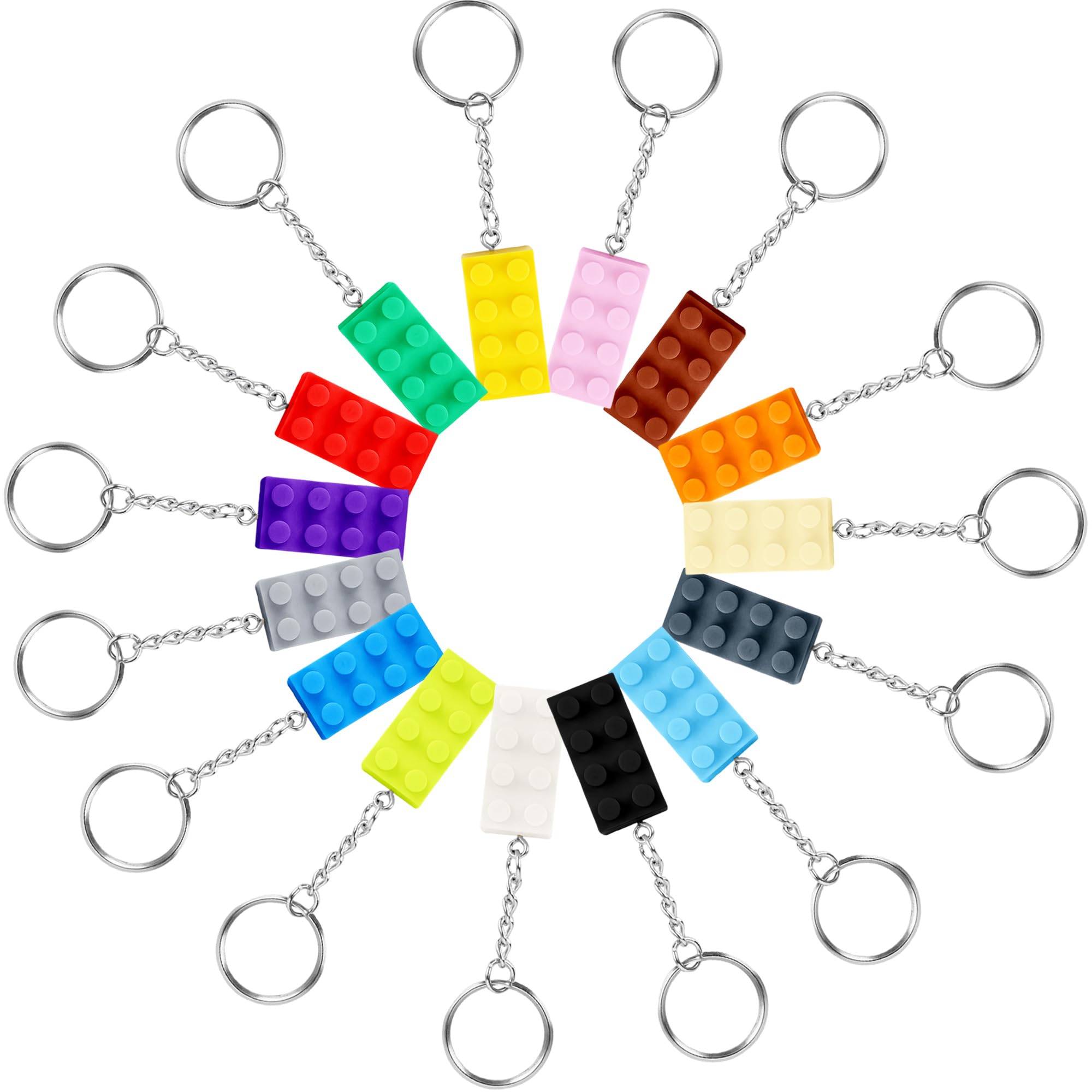 Amazon.com: Plukeen 30 Pcs Building Block Keychains Colorful Building ...