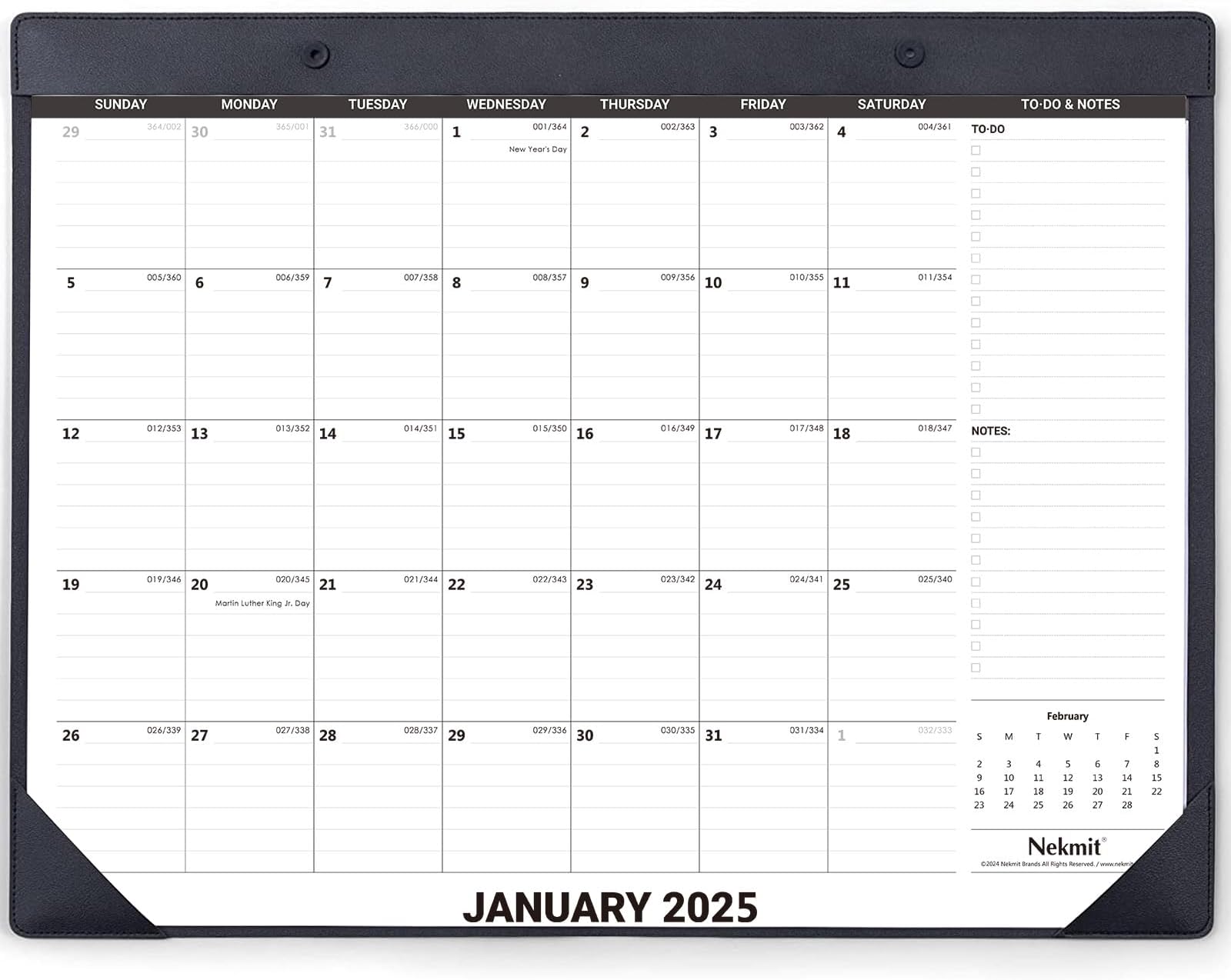 Amazon.com : Simplified Desk Calendar 2025 with Desktop Mat, Cabbrix ...