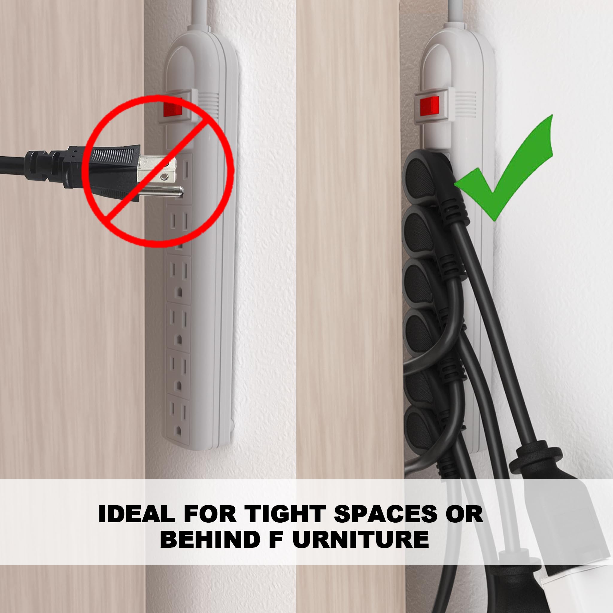 Snapklik.com : 3 Pack 3 Foot Flat Plug Extension Cord Black, 14/3 Gauge ...