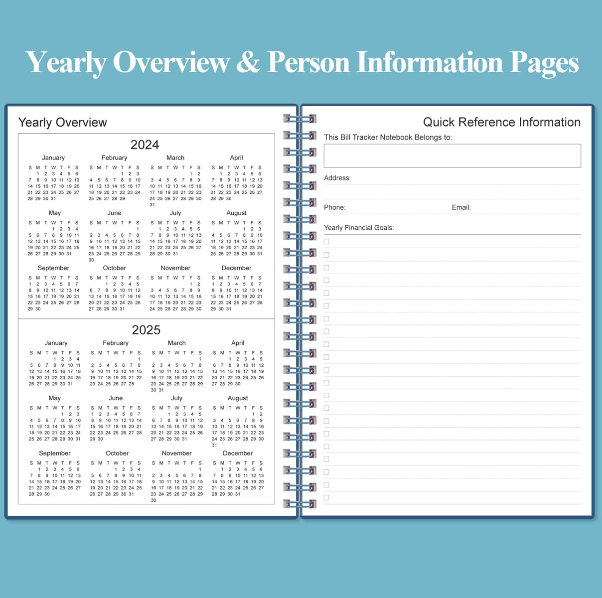 Snapklik.com : Bill Payment Tracker Notebook - Monthly Bill Organizer ...