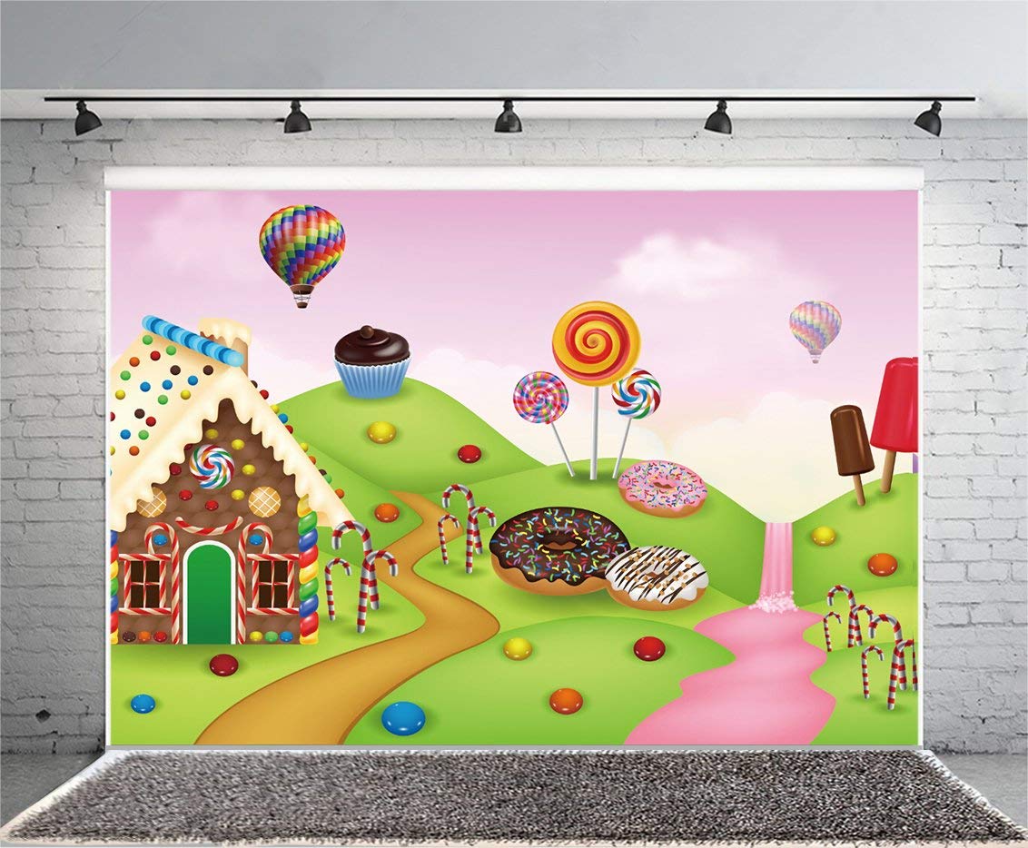 150 Micron Screen Tray 7x5ft Fantasy Candy Land Backdrop - Lollipop ...