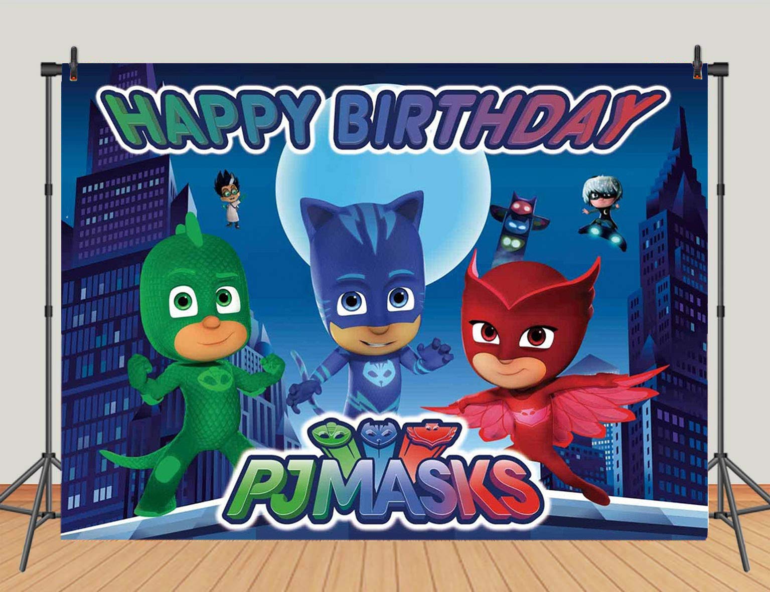 Buy 5x3ft Blue PJ Masks Theme Photo Backdrops Superhero Boys Kids ...