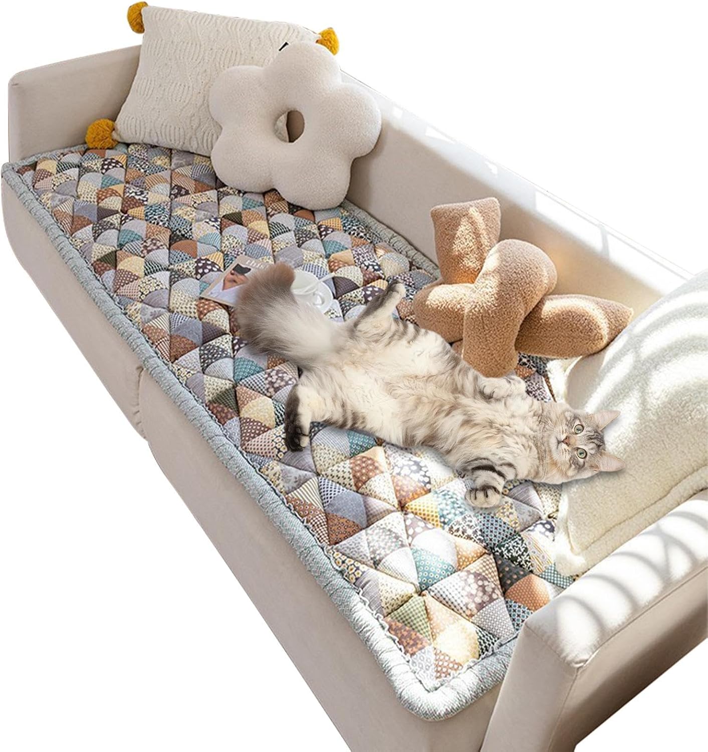 Amazon.com : Silian Funny Fuzzy Couch Cover Garden Chic Cotton ...