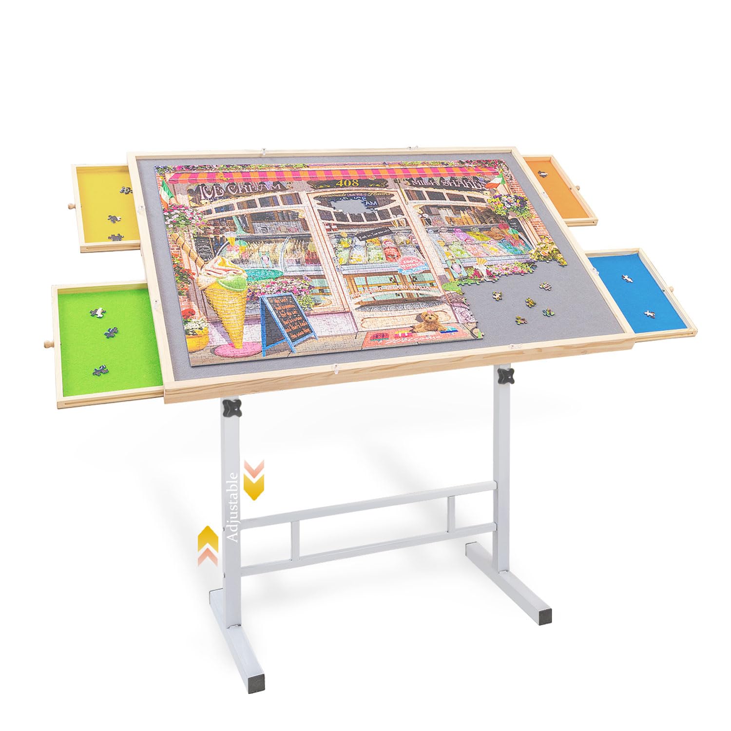 Amazon.com: Puzzle Table with Drawers and Legs Height Tilting ...