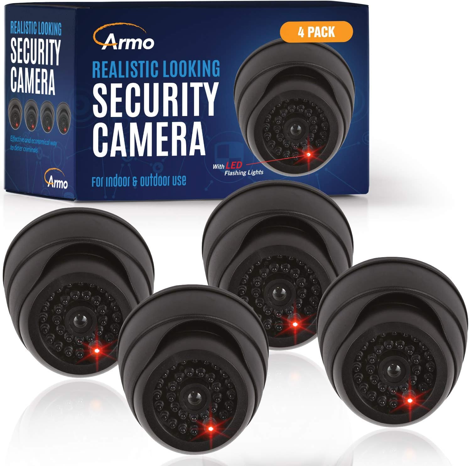 Amazon.com : (4 Pack) Fake Security Surveillance Camera Fake CCTV Dome ...