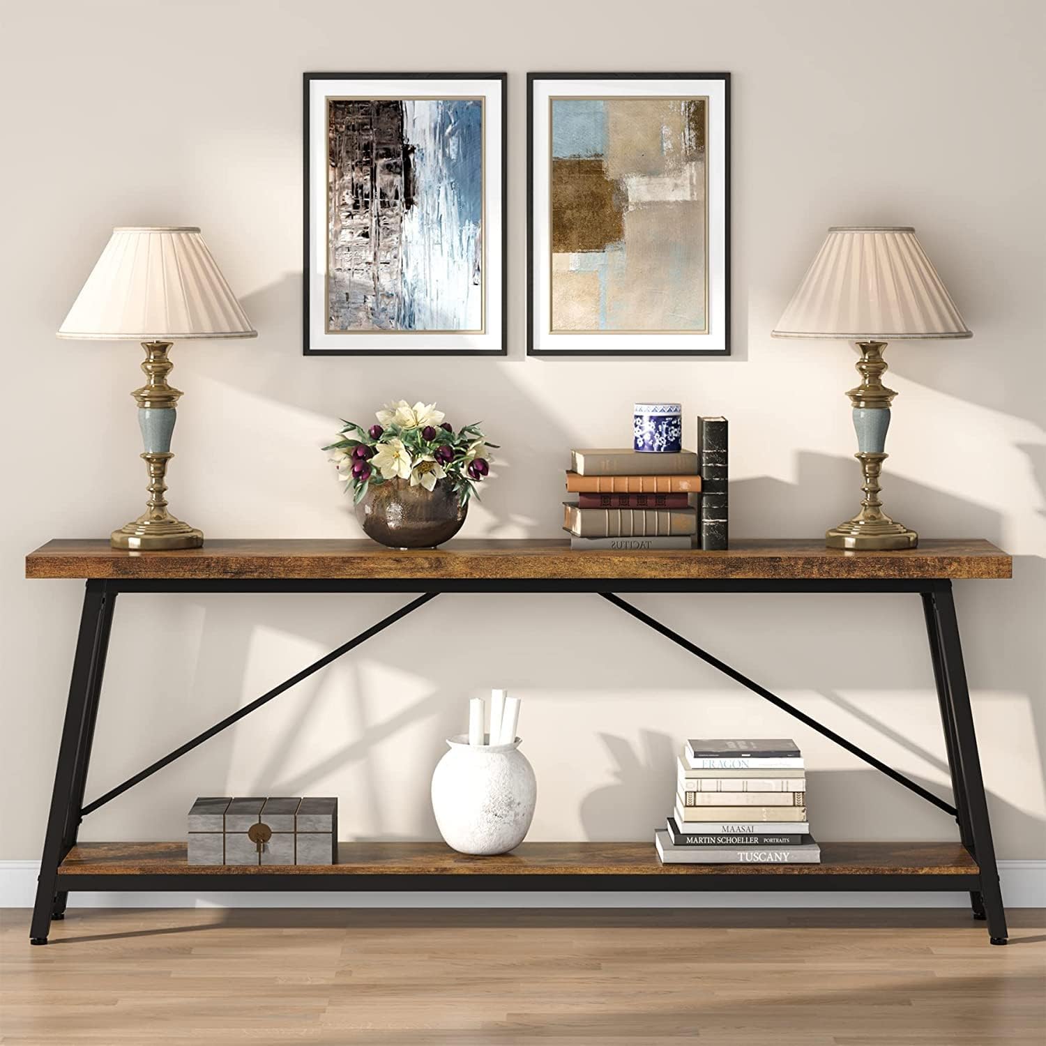 TEKAVO Engineered Wood Console Table For Living Room | Entryway Table ...