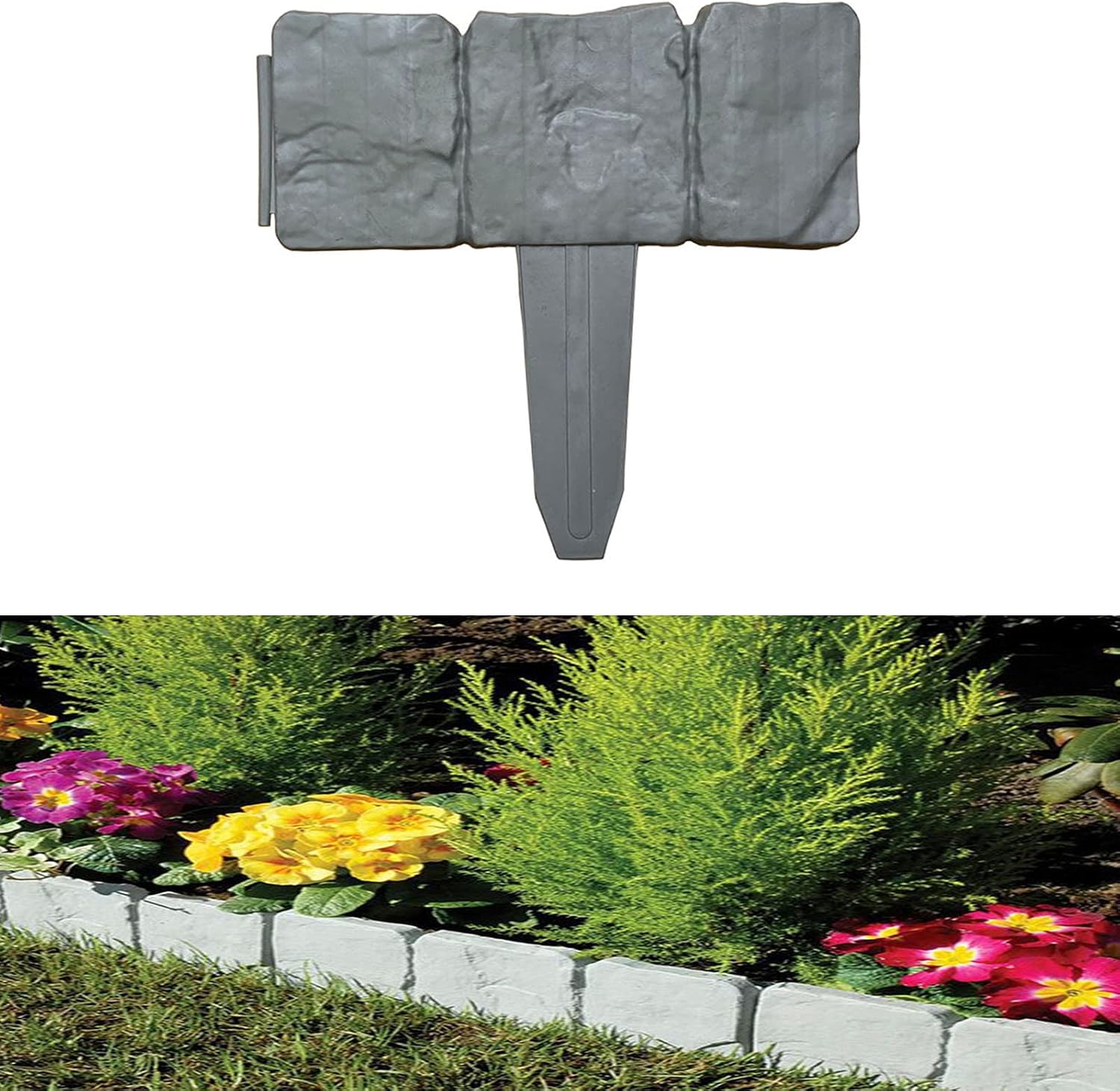 Jilijia Garden Borders Edging Grey Stone Effect Lawn Edging Plant ...