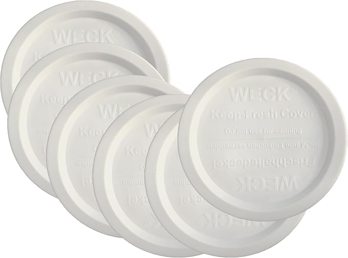Amazon.com: Weck Jar Keep Fresh Plastic Lids, 6 PACK (Large = 100mm ...