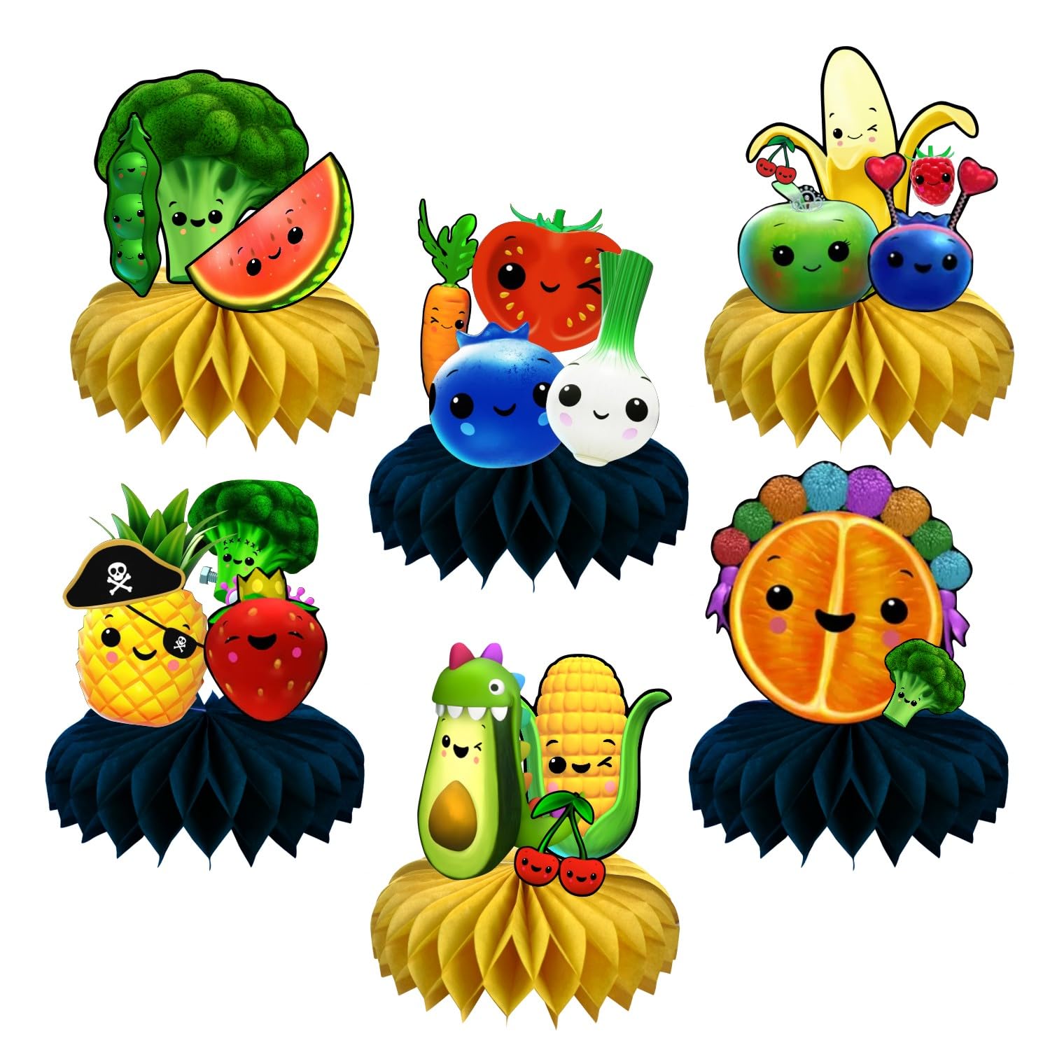 6Pcs Hey Bear Sensory Fruit Table Centerpiece Party Supplies, Birthday ...