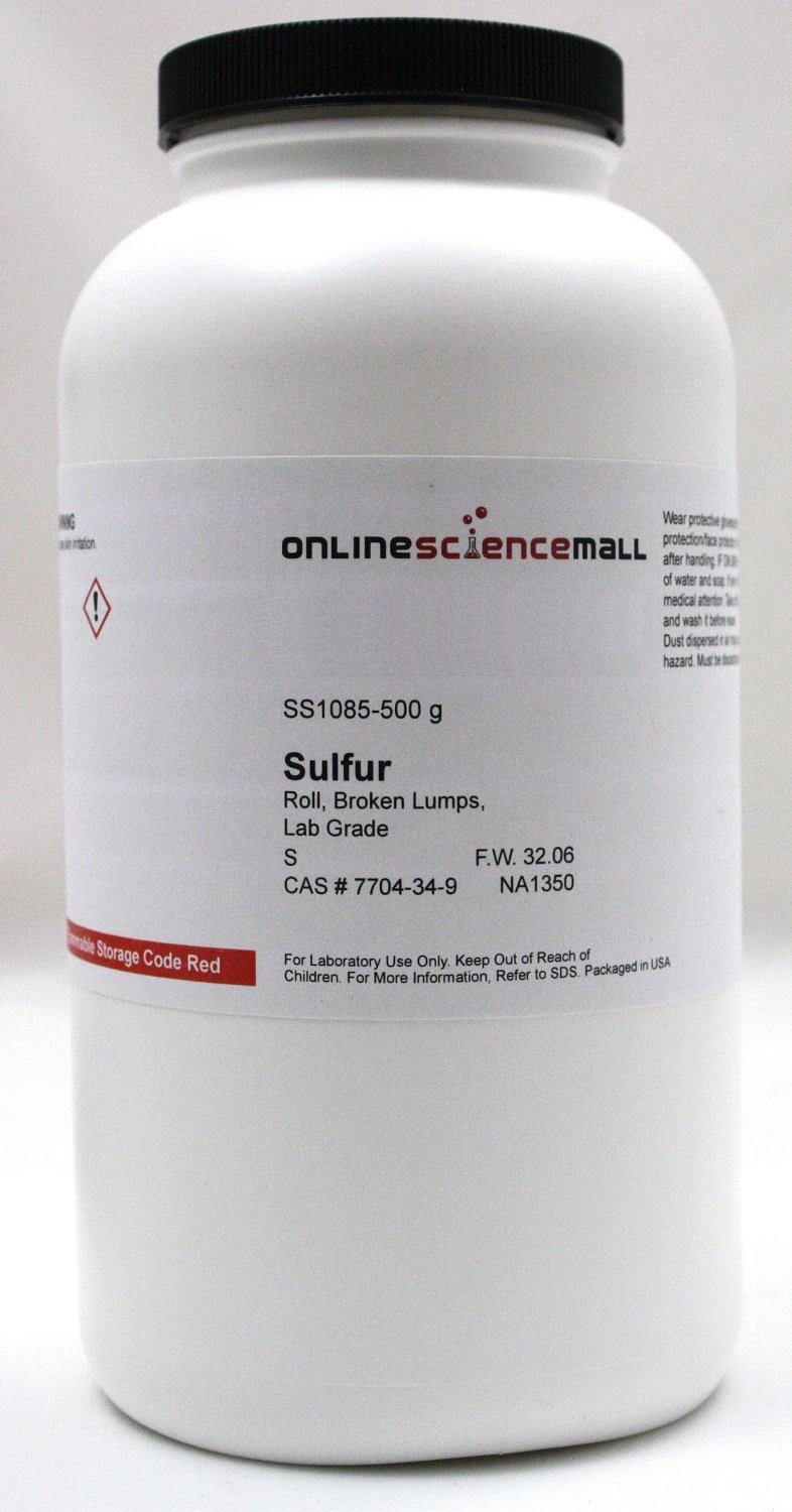 Buy 500g of Sulfur Roll, in Broken Lumps - Lab Grade Reagent Online at ...