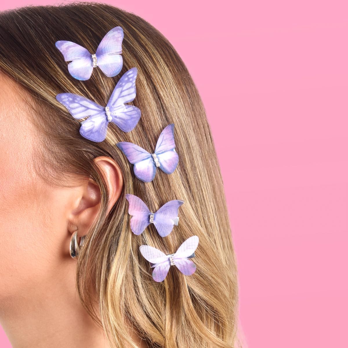 Amazon.com : Dimeho 10 Pcs Butterfly Hair Clips Purple Embroidery Pins Lace Wedding Hairclip ...