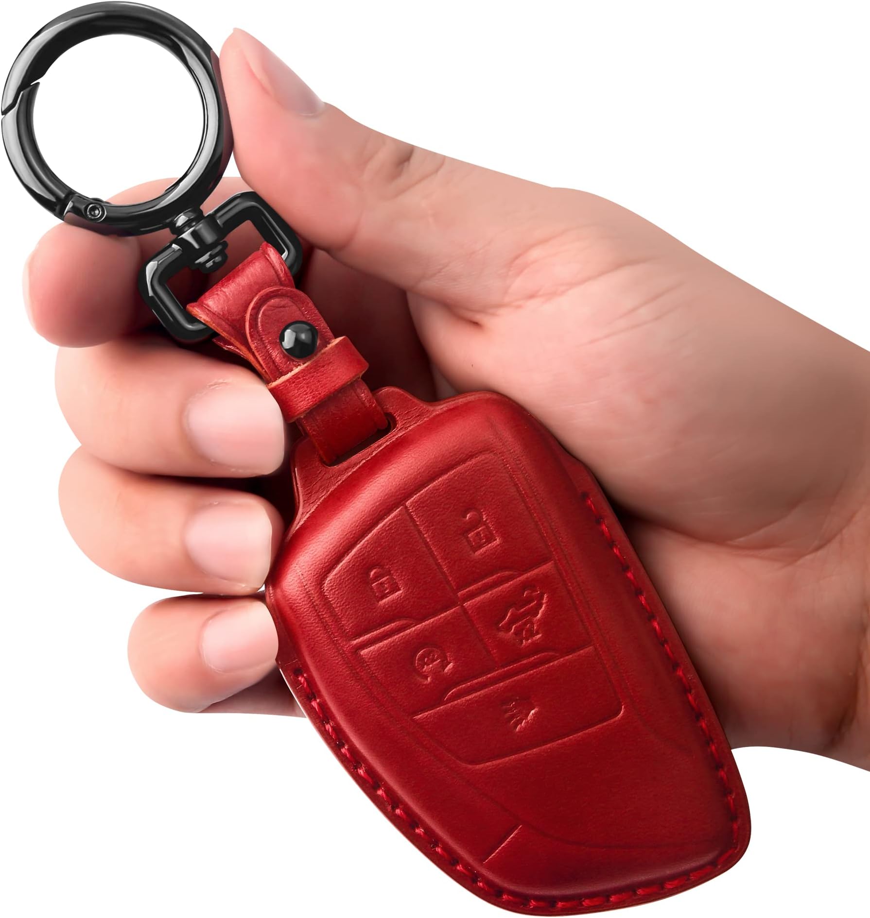 Amazon.com: Tukellen Genuine Leather Key Fob Cover Smart Key Holder ...