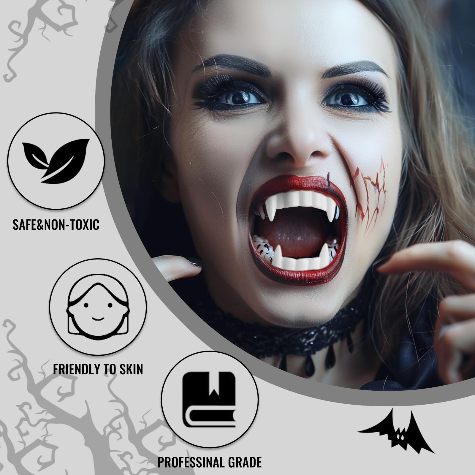 Maquillaje De Vampiro Sangriento Las Mejores Ofertas En Pintura Cara