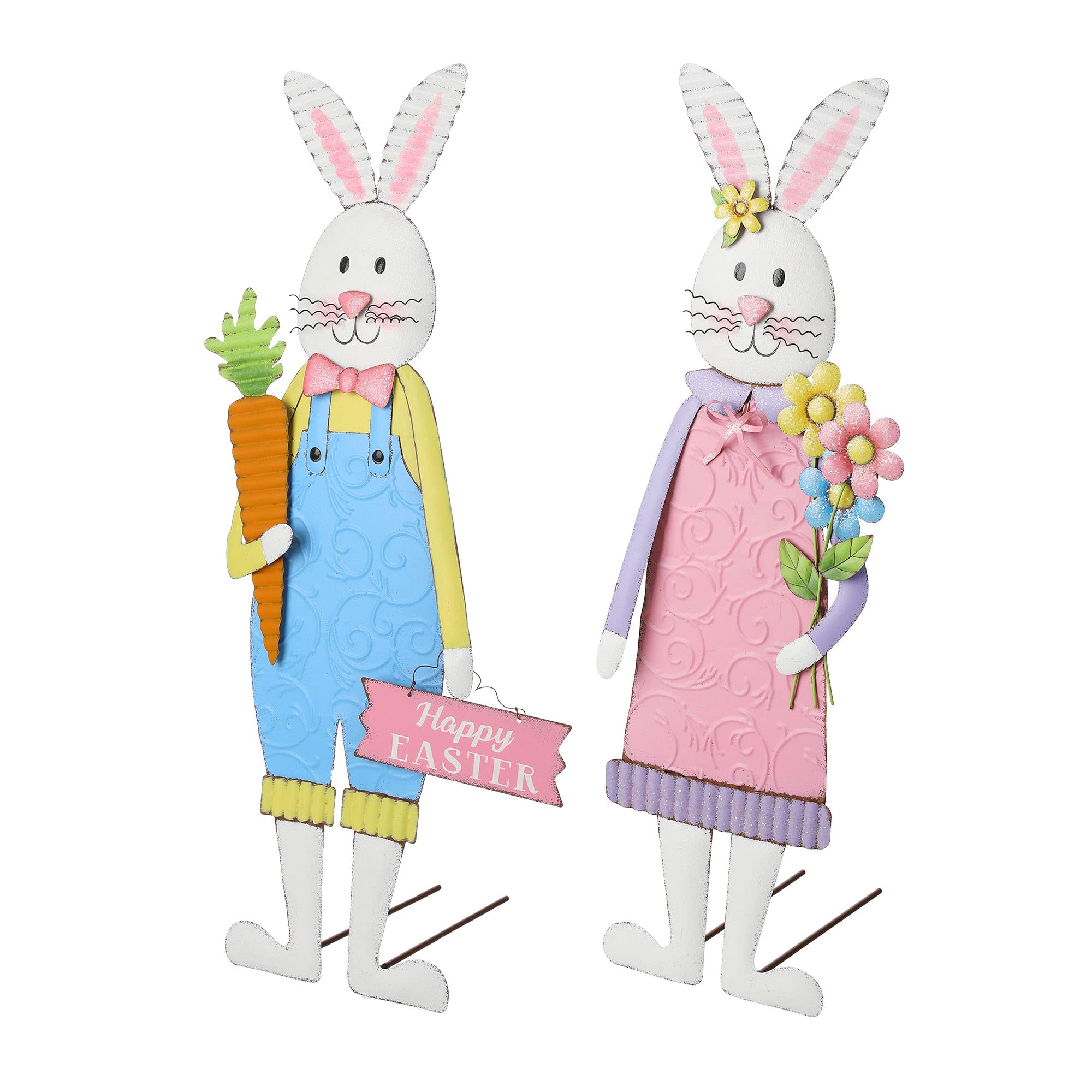 Glitzhome 36"H Easter Yard Signs with Stakes Garden Decorations, Set of ...