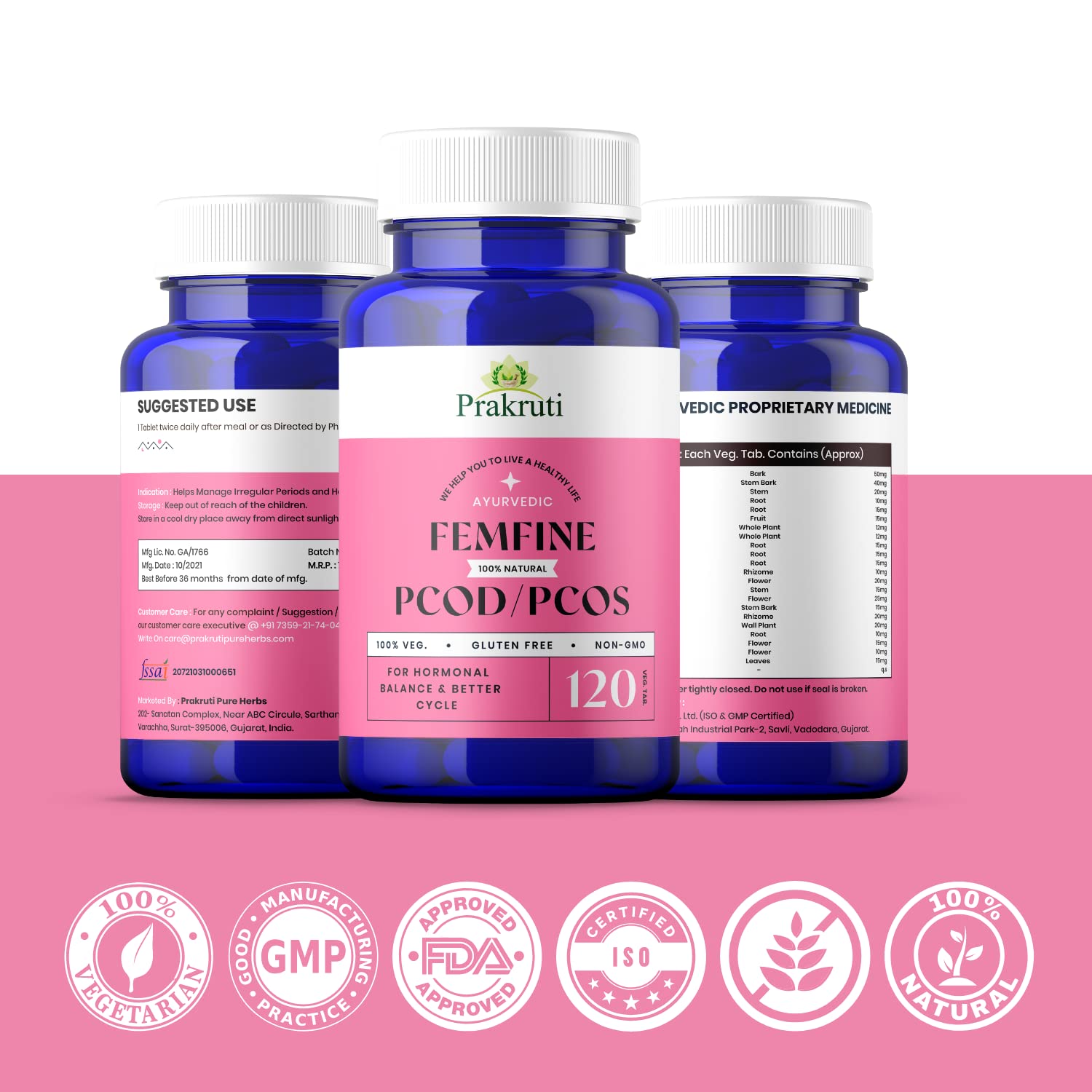 Buy Prakruti Femfine For PCOD & PCOS Management Tablets | Nutraceutical ...