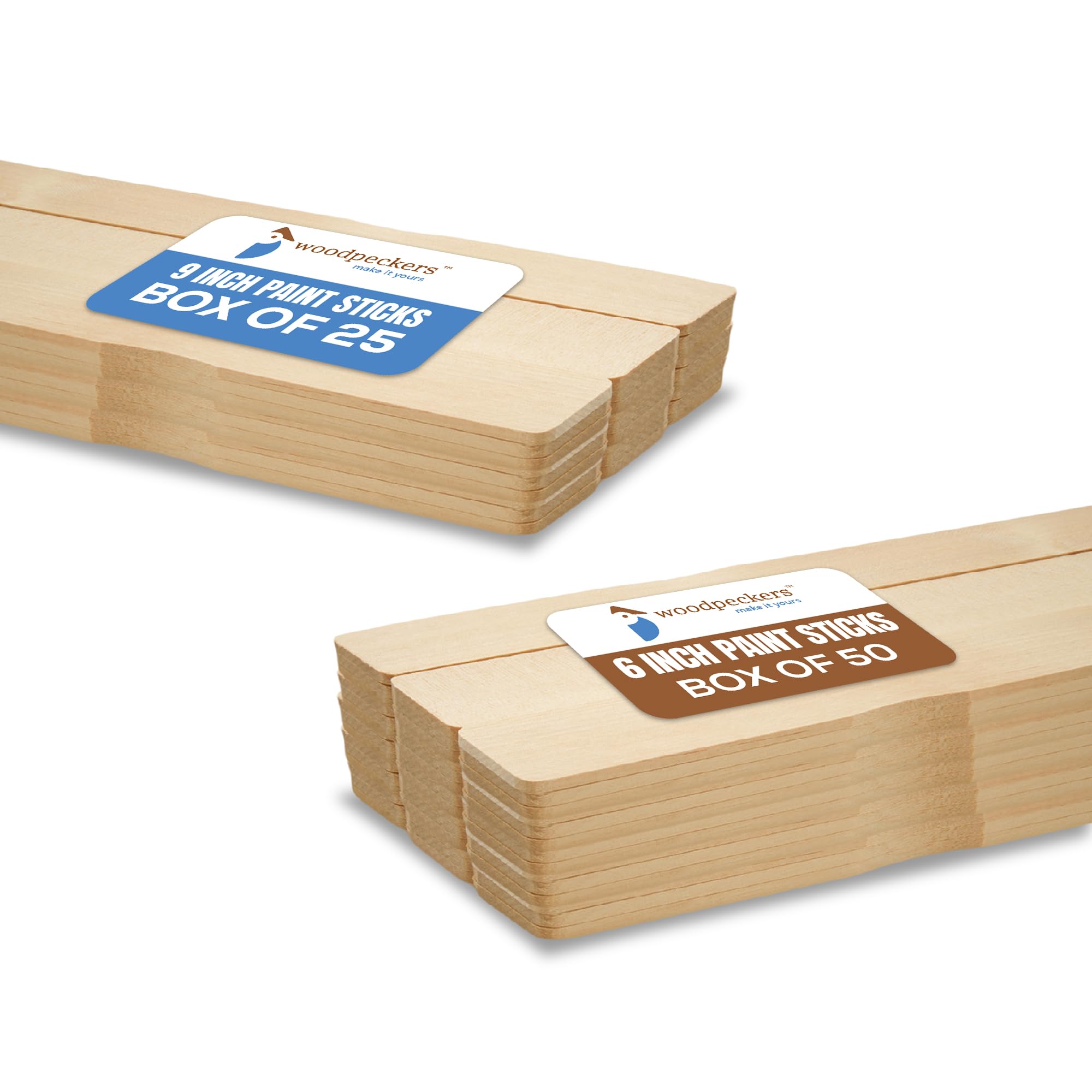 Buy 9 Inch Paint Sticks, Box of 25 Hardwood Paint Stirrers and 6 Inch ...