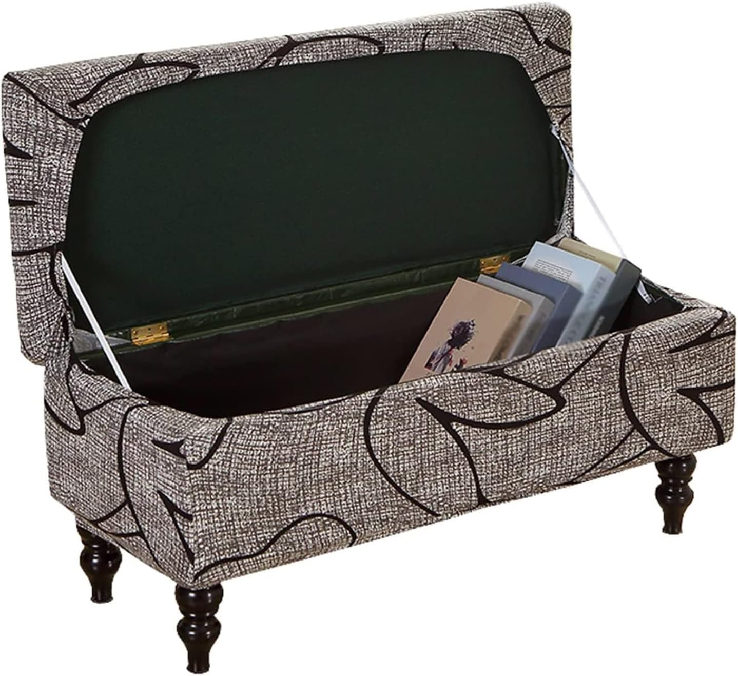 Stretch Folding Storage Ottoman Bench Slipcovers Printed Storage ...