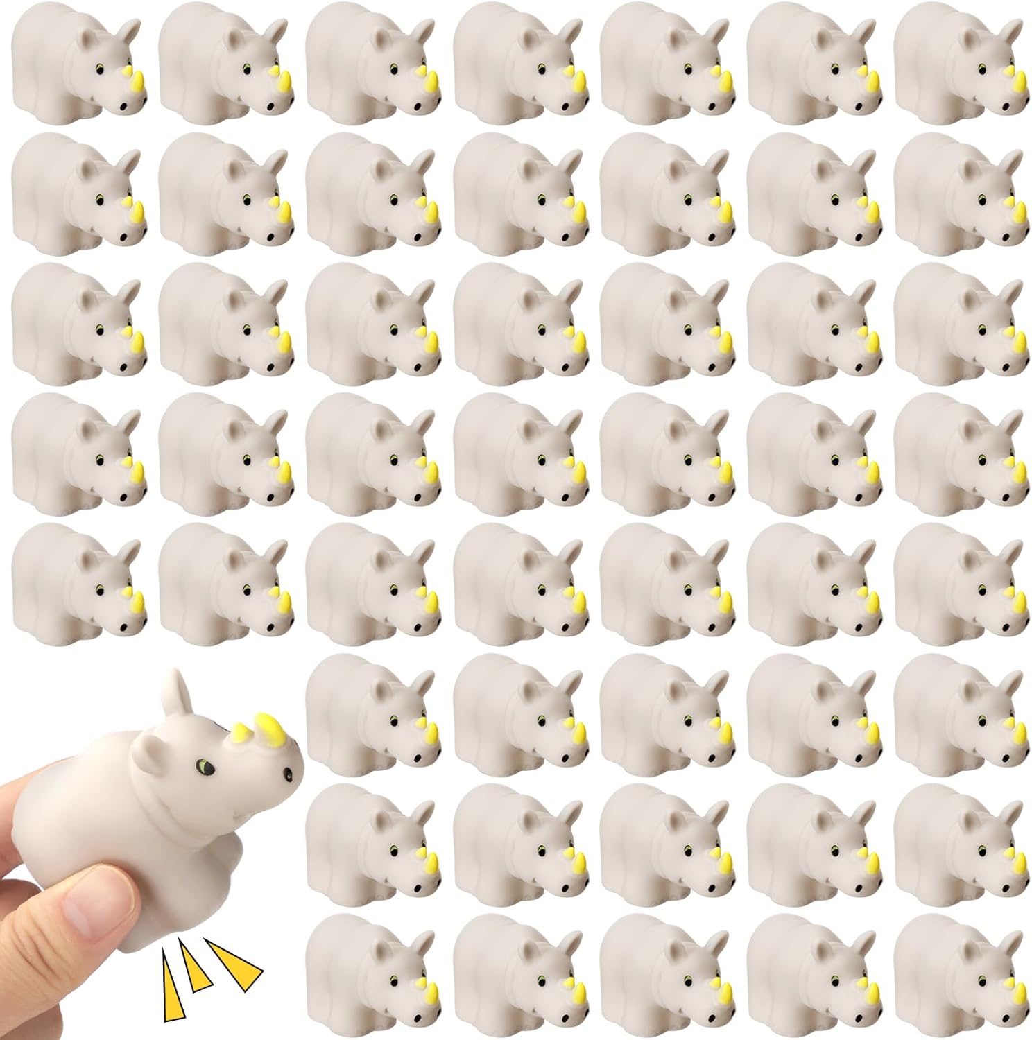 Amazon.com: Silipull 50 Pcs Mini Rubber Rhinoceros Tiny Rhino Float ...