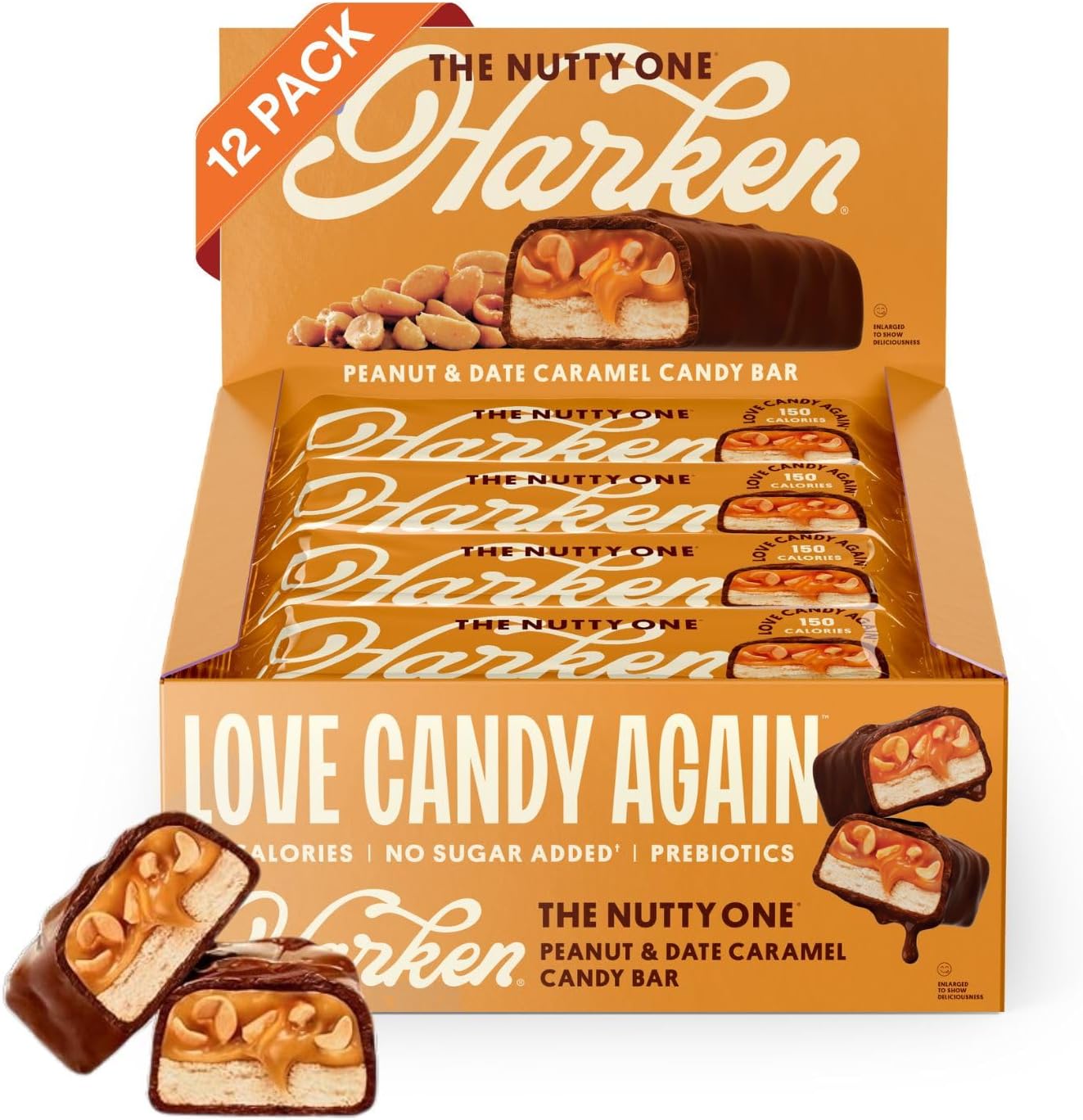Amazon.com : Harken The Nutty One – 12 Candy Bars - No Sugar Added ...