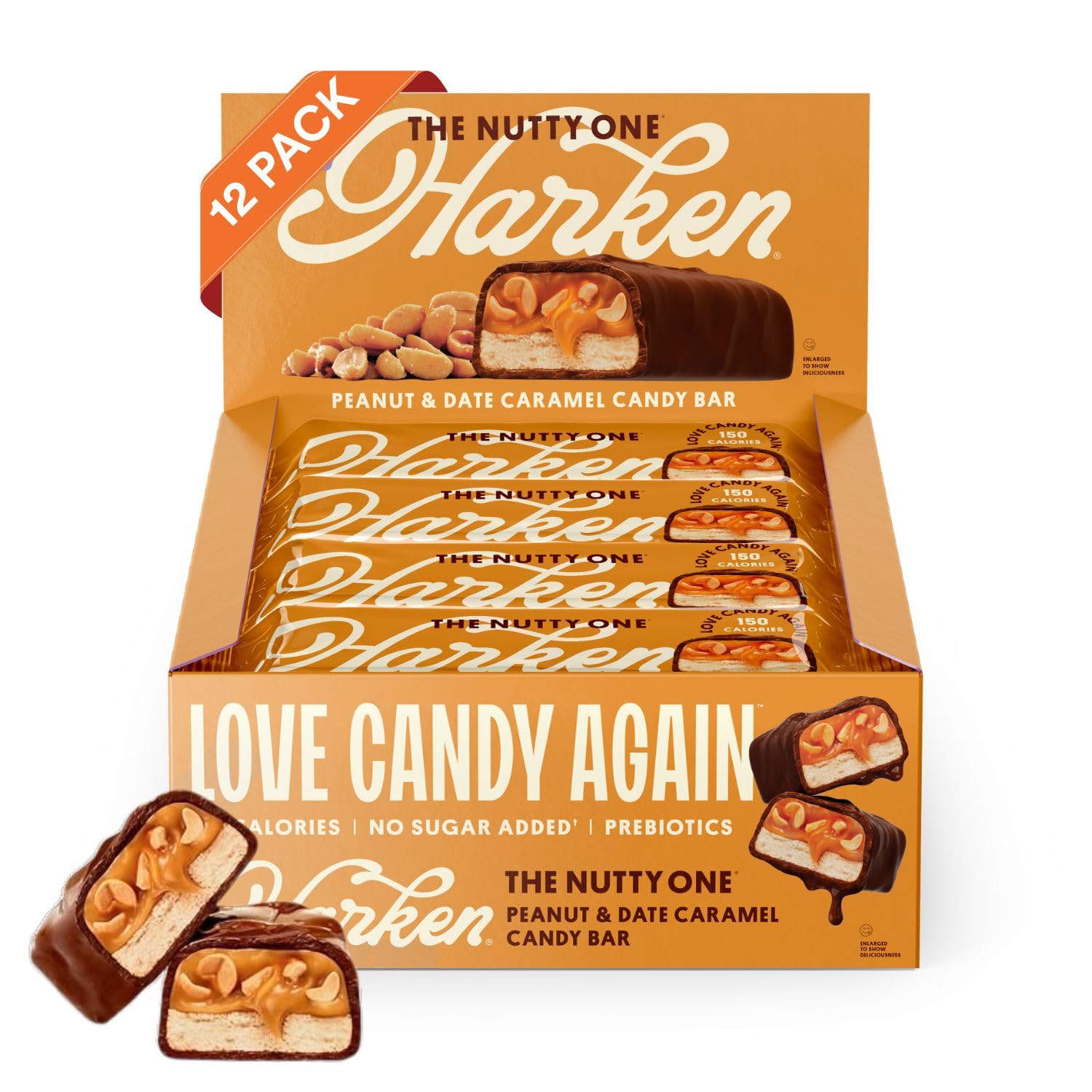 Amazon.com : Harken The Nutty One – 12 Candy Bars - No Sugar Added ...