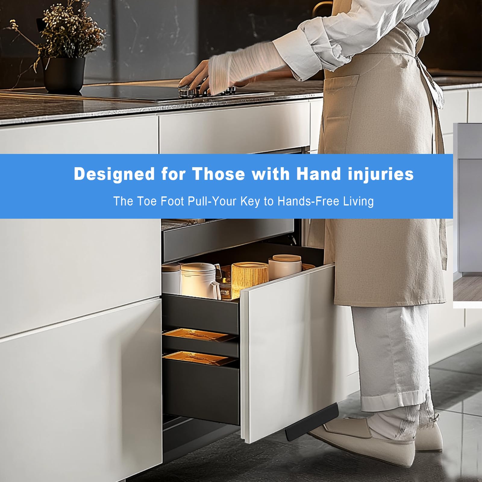 Snapklik.com : Foot Pull For Trash Cabinet Drawer, Hand-Free Design For ...