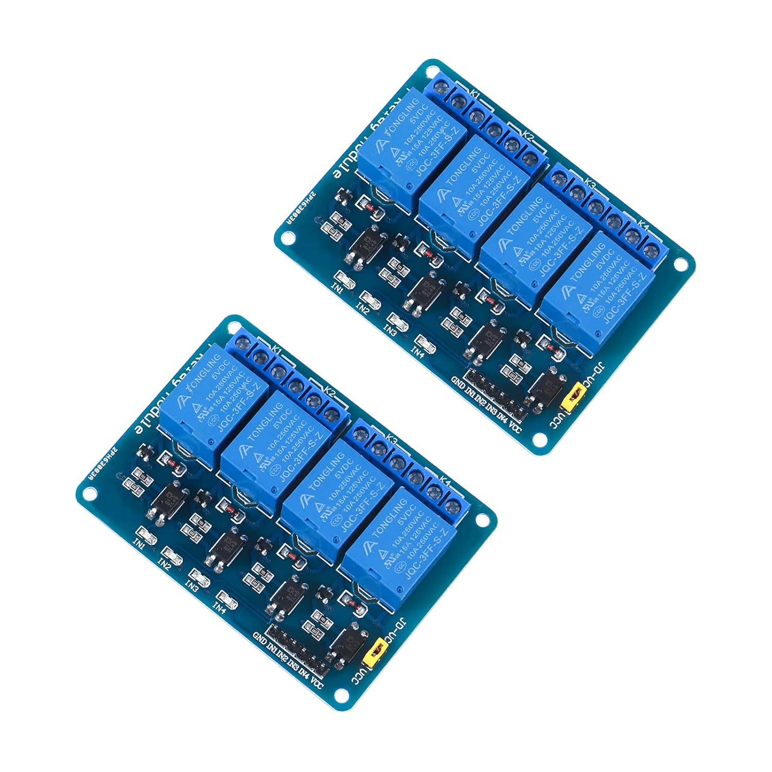 ALAMSCN 2PCS 4 Channel Relay Module Board DC 5V Relay Shield Module ...