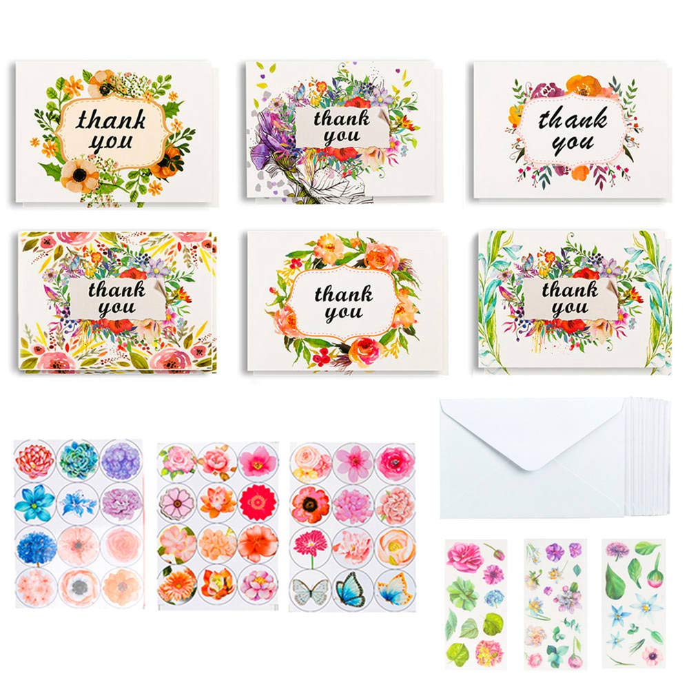 Buy Thank You Cards with Envelopes, 36 Pack Floral Thank You Notes with ...