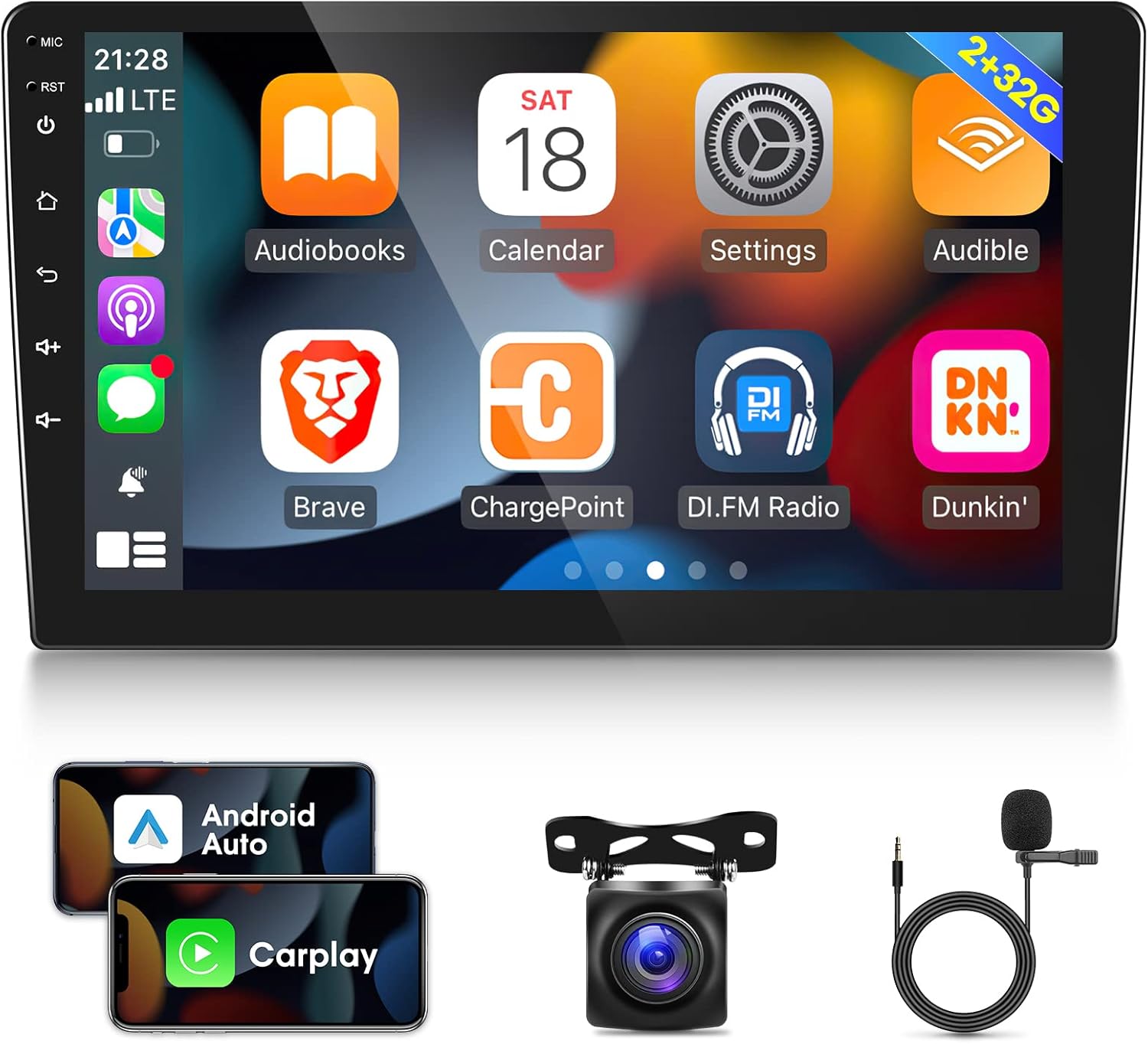 Amazon.com: [2G+32G] 10.1 inch Android 11 Double Din Car Stereo with ...