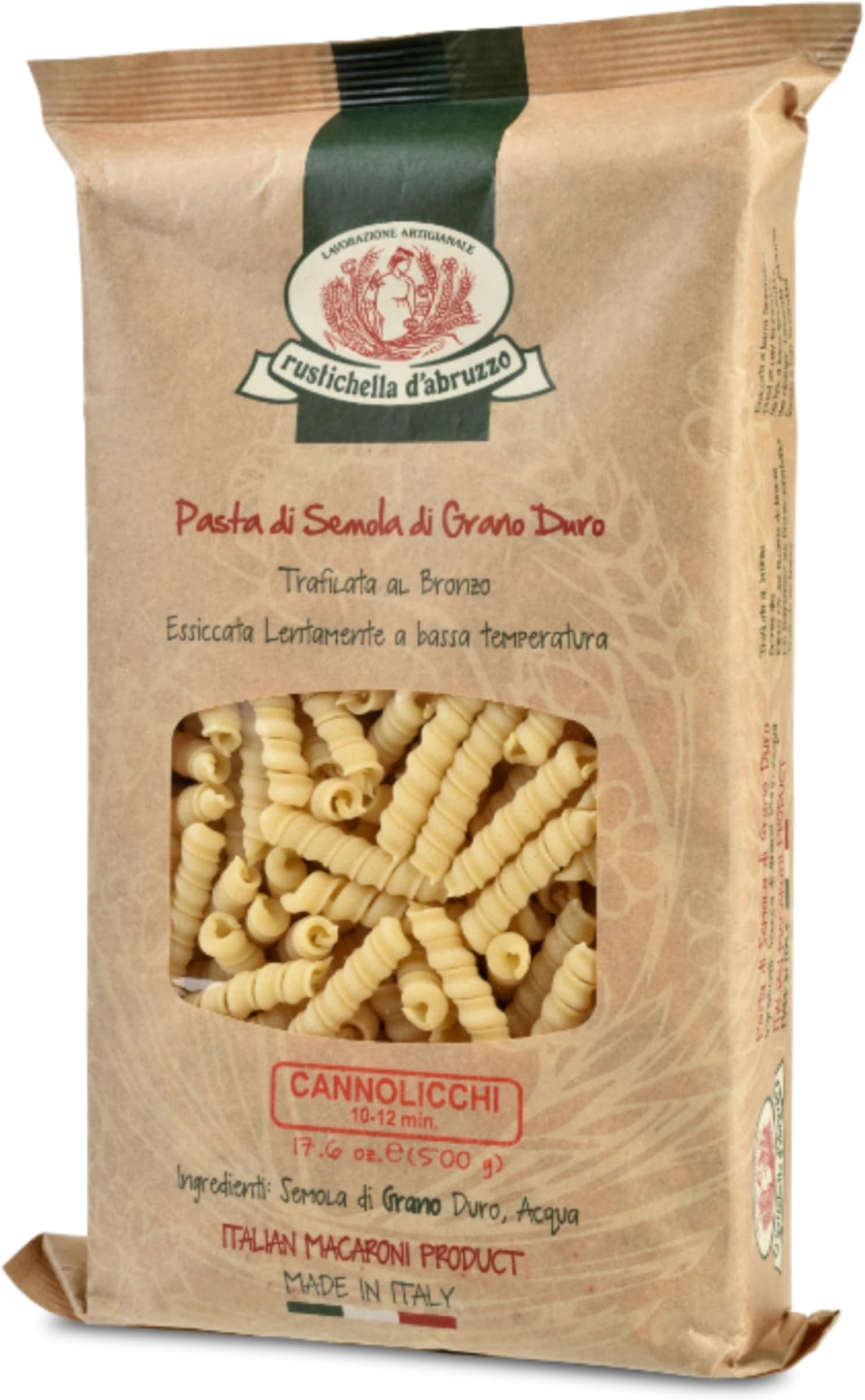 Amazon.com : Rustichella d'Abruzzo Cannolicchi - 500g Short Pasta ...