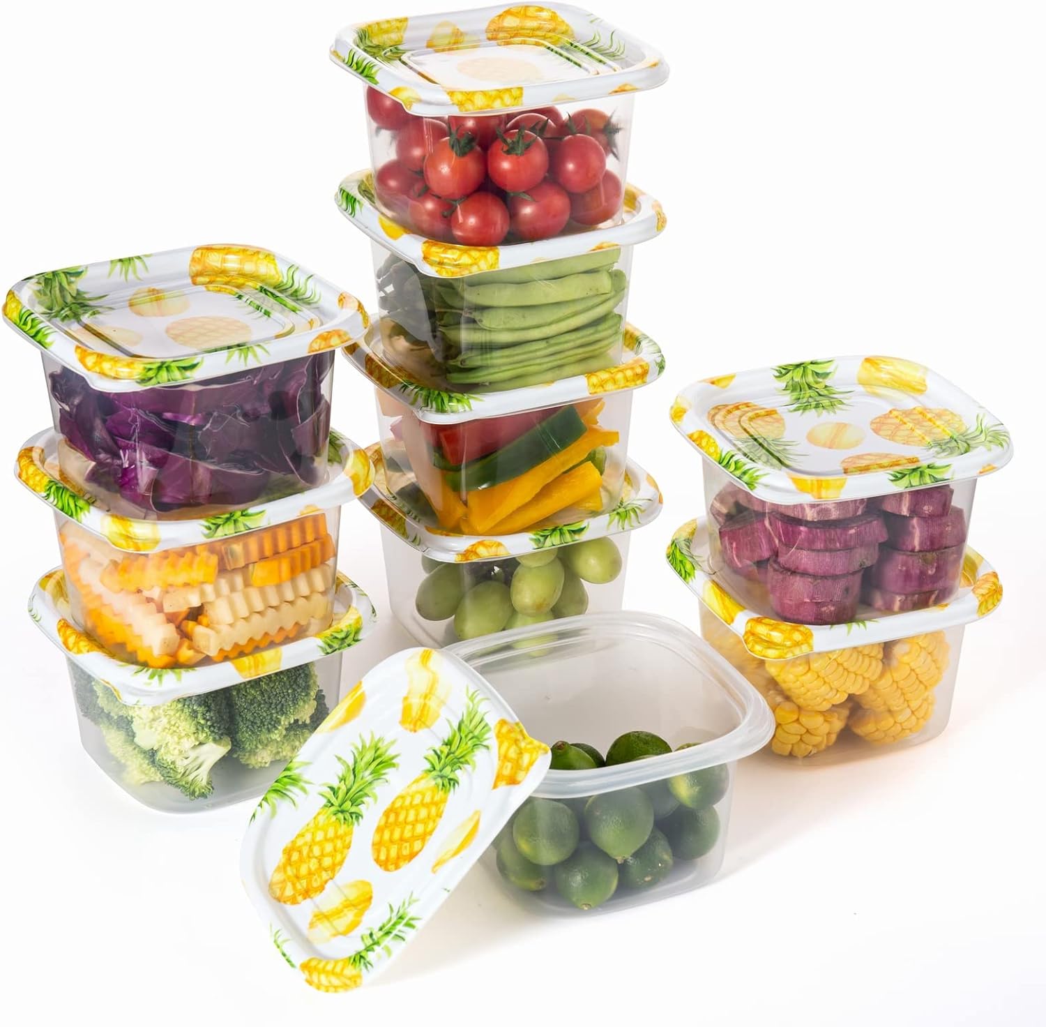 Amazon.com: COOK WITH COLOR Containers with Lids - Plastic Food Storage ...