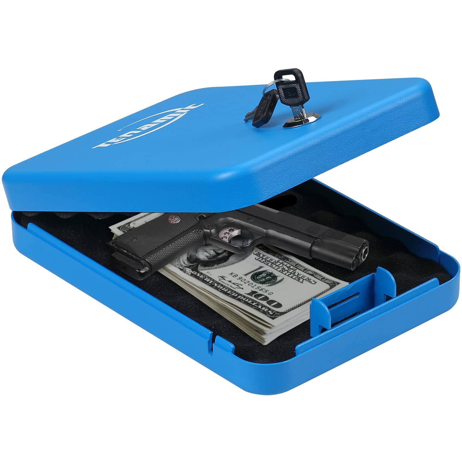 Tenamic Pistol Safe, Portable Travel Gun Safe, Solid Steel Handgun Lock ...