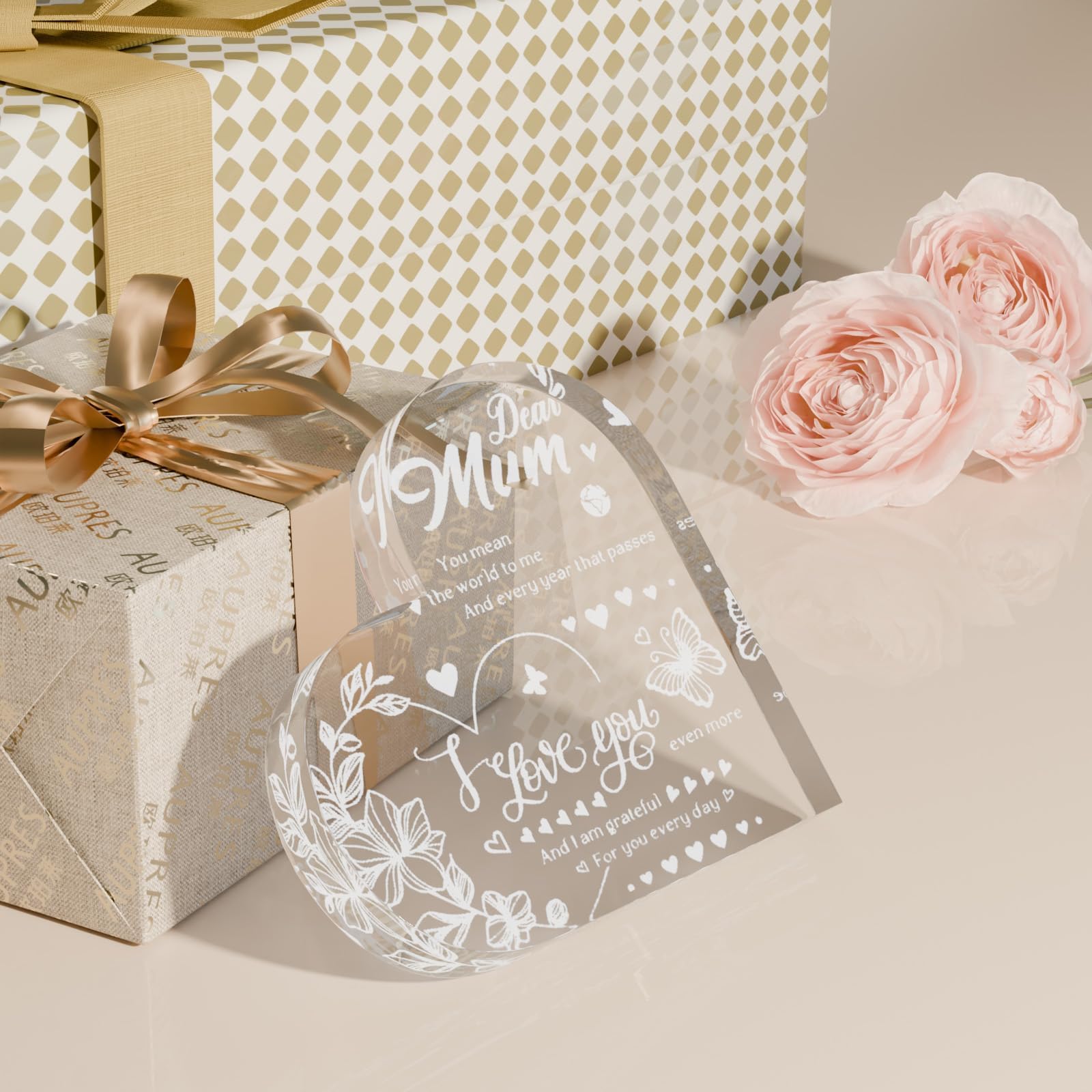 Gifts for Mum from Daughter or Son - Mum Birthday Gifts Acrylic Heart ...