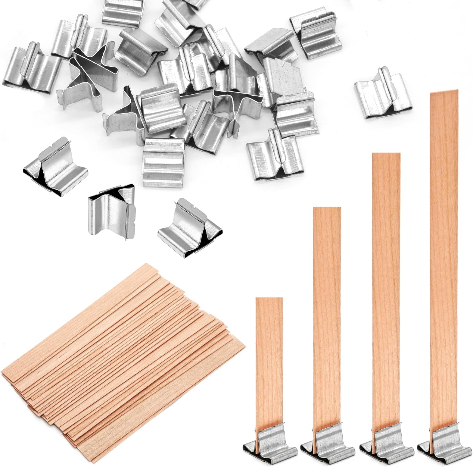 Amazon.com: Jiozermi 100 Pcs Wooden Candle Wicks, 15mm x 150mm ...