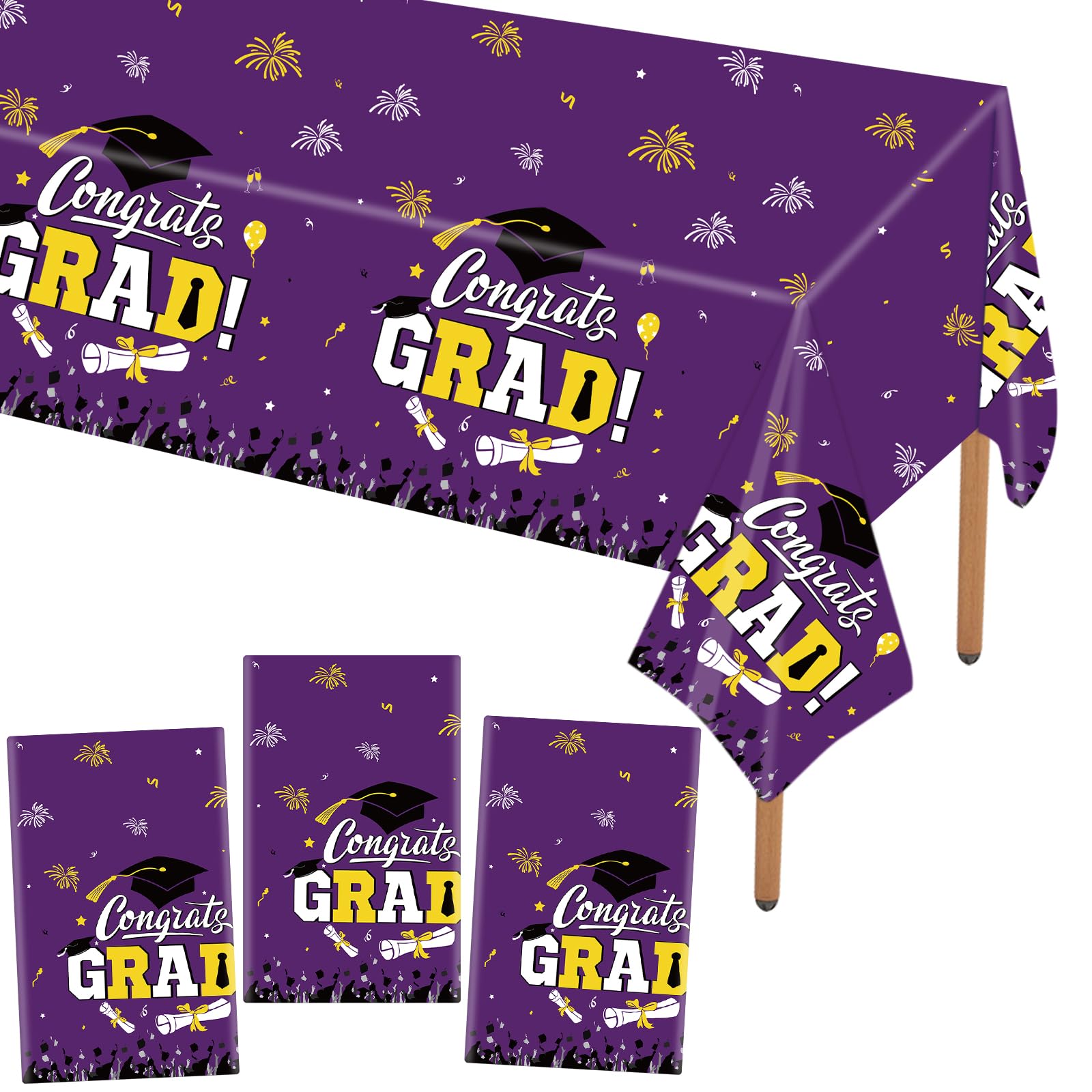 Snapklik.com : STARSIDE Set Of 3 Plastic 2025 Graduation Tablecloth,54 ...