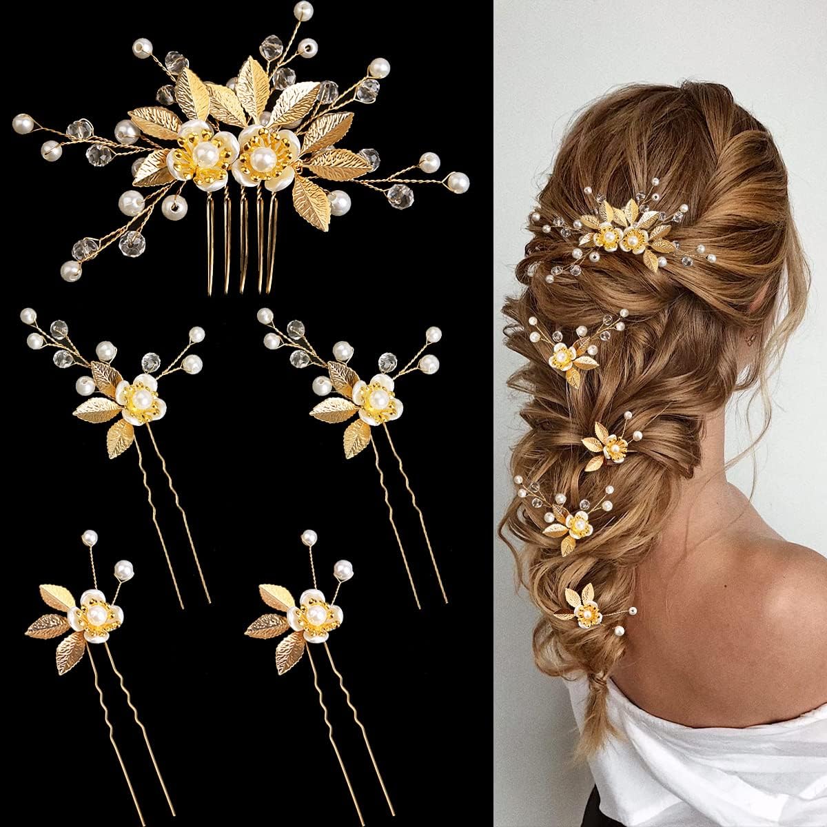 Amazon.com : Mehayi 20 PCS Pearls and Acrylic Resin Hair Clips ...