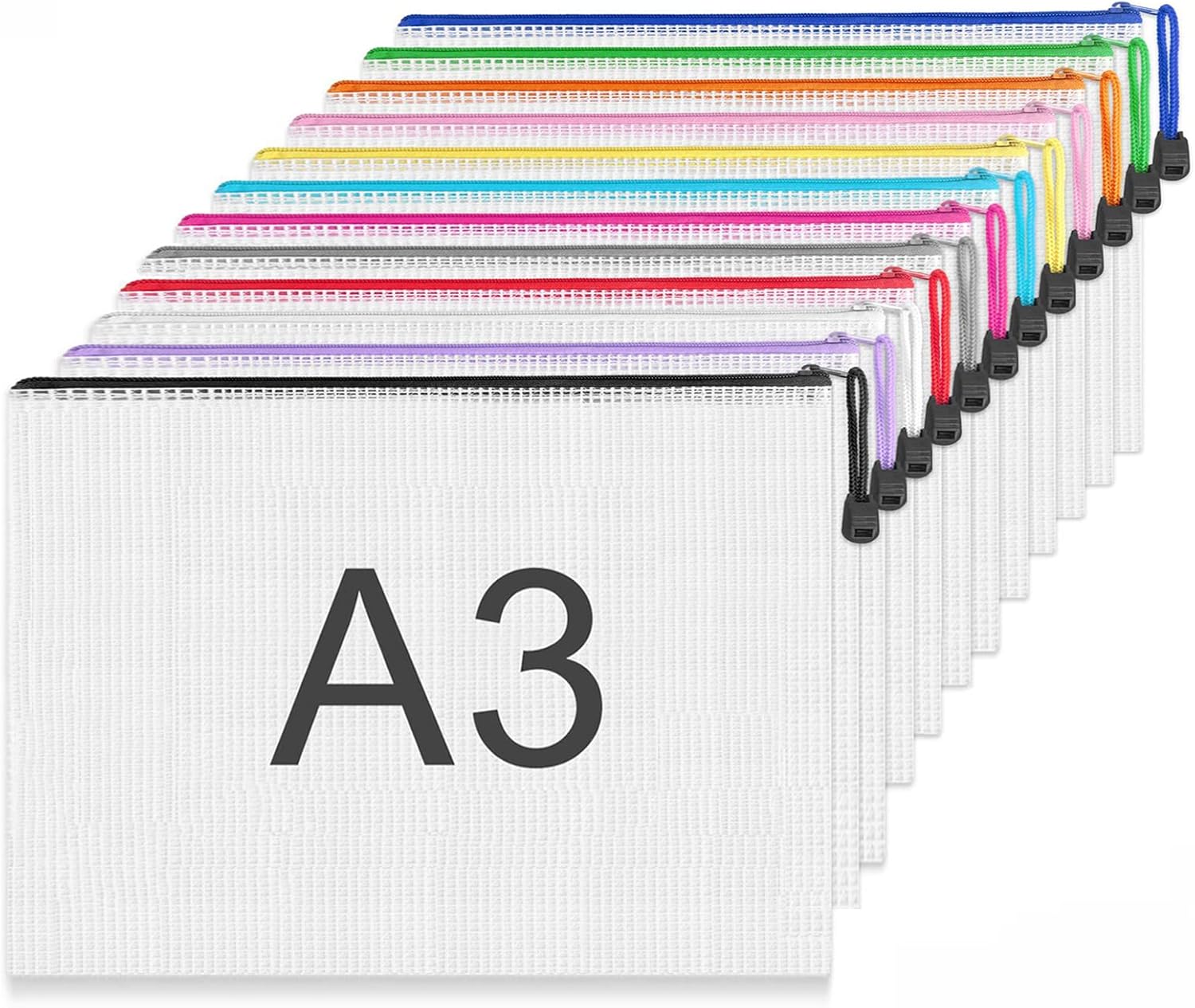 A3 Plastic Wallets 12 Pcs Zip Lock Bags Document Wallet Document ...