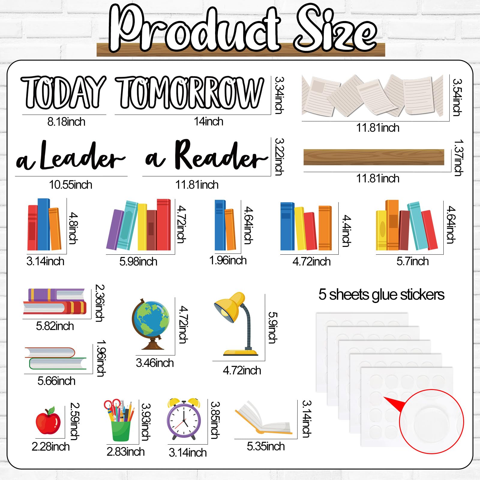 Snapklik.com : Bookshelf Bulletin Board Set Today A Reader Tomorrow A ...