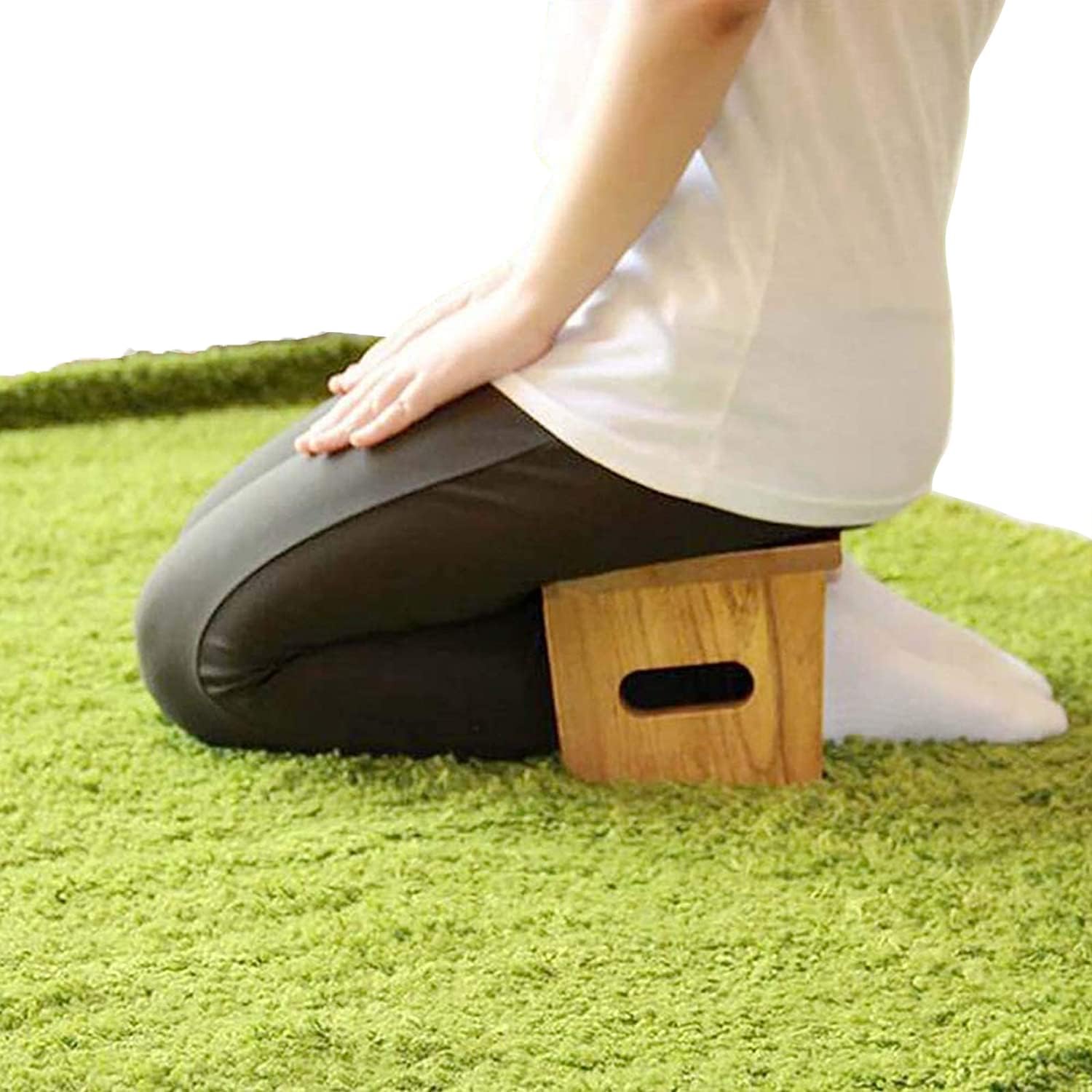 Amazon.com: KHAMPA Meditation Bench Kneeling Stool, Seiza Yoga Bench ...