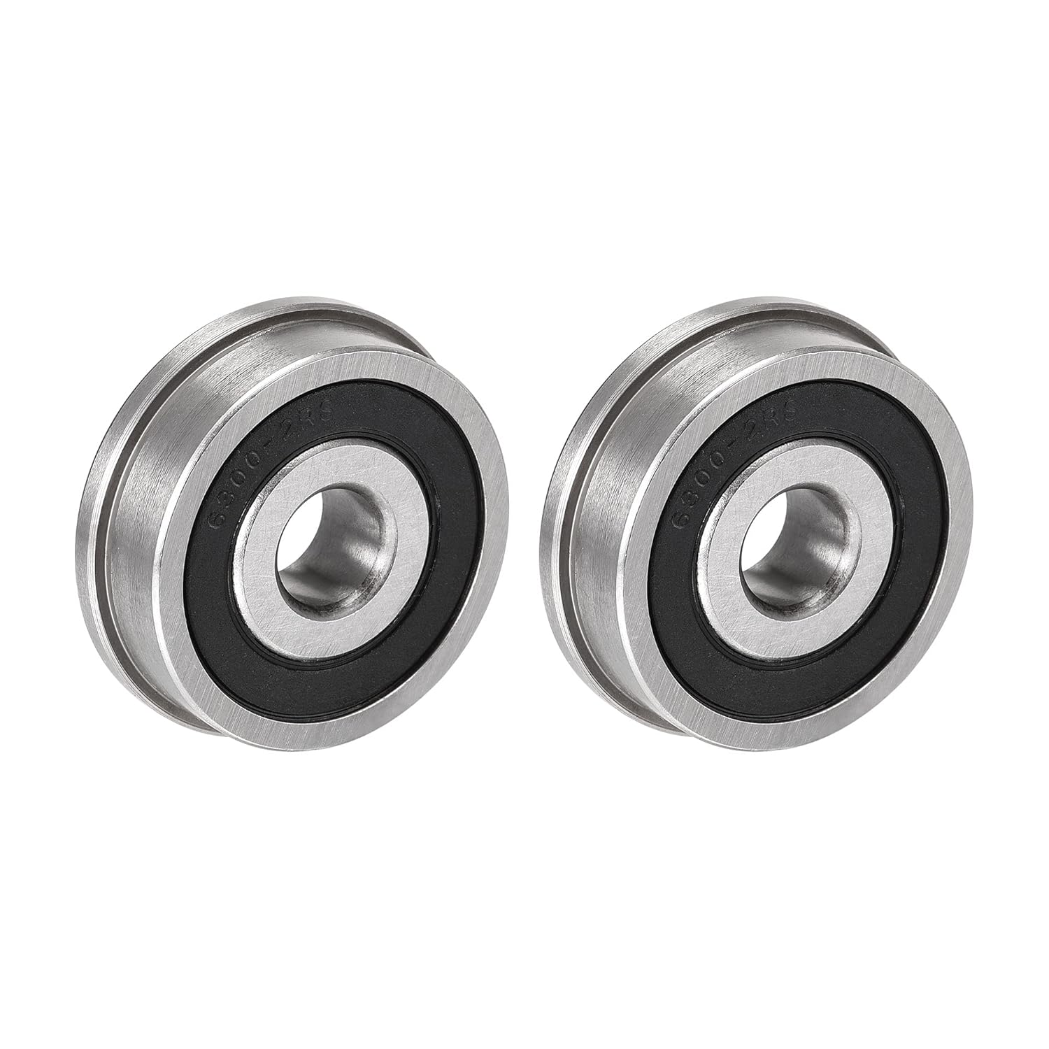 uxcell F6300-2RS Flanged Ball Bearing 10x35x11mm Double Sealed Chrome ...