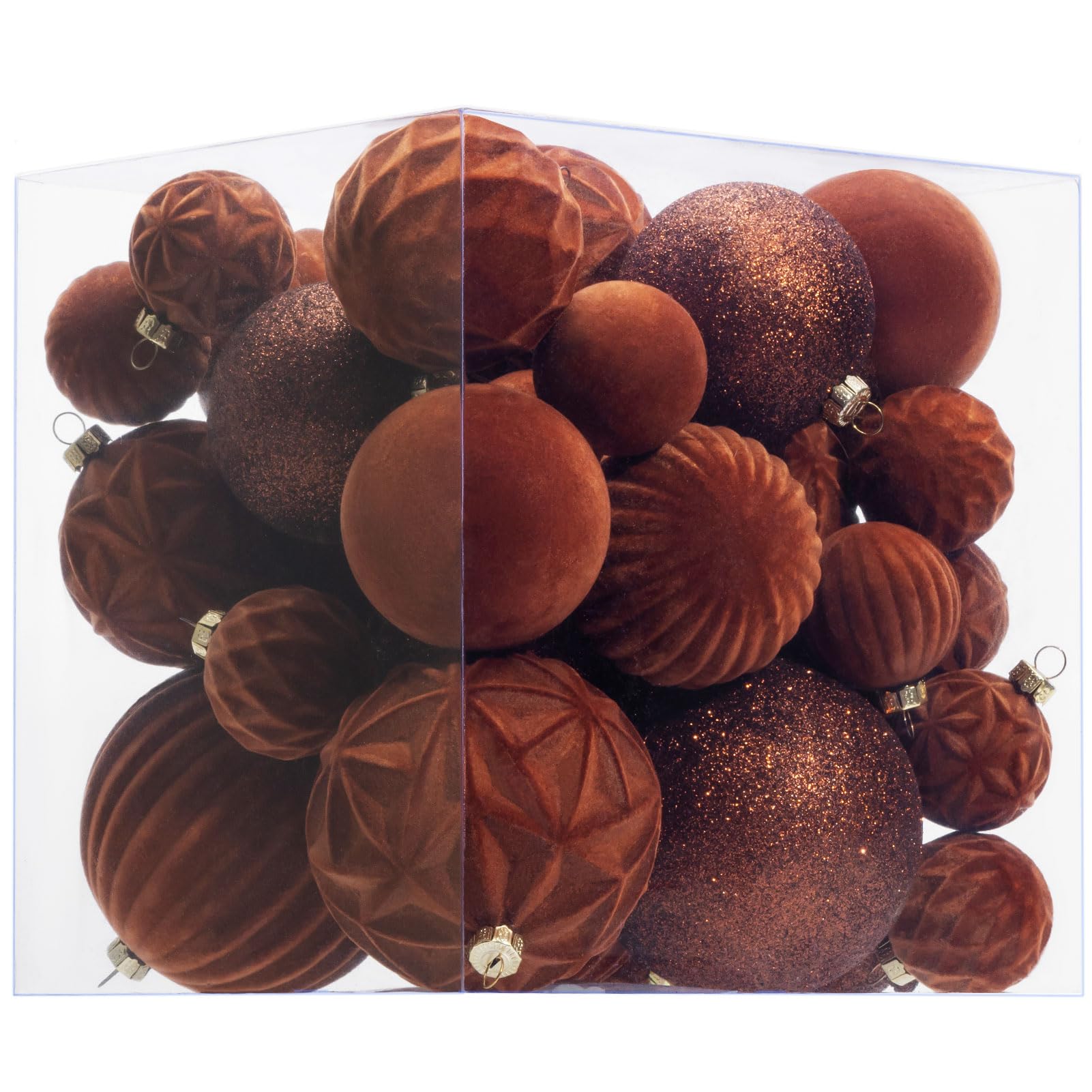 Amazon.com: Velvet Christmas Ball Ornaments Brown Christmas Tree ...