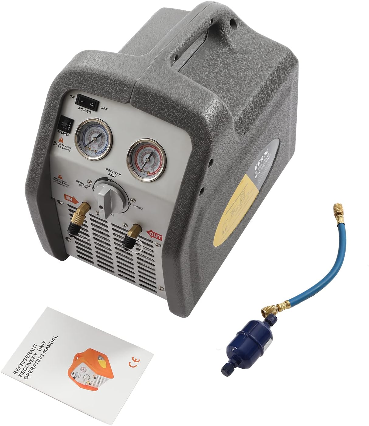 Refrigerant Recovery Machine 1HP Double Cylinder Portable Refrigerant ...