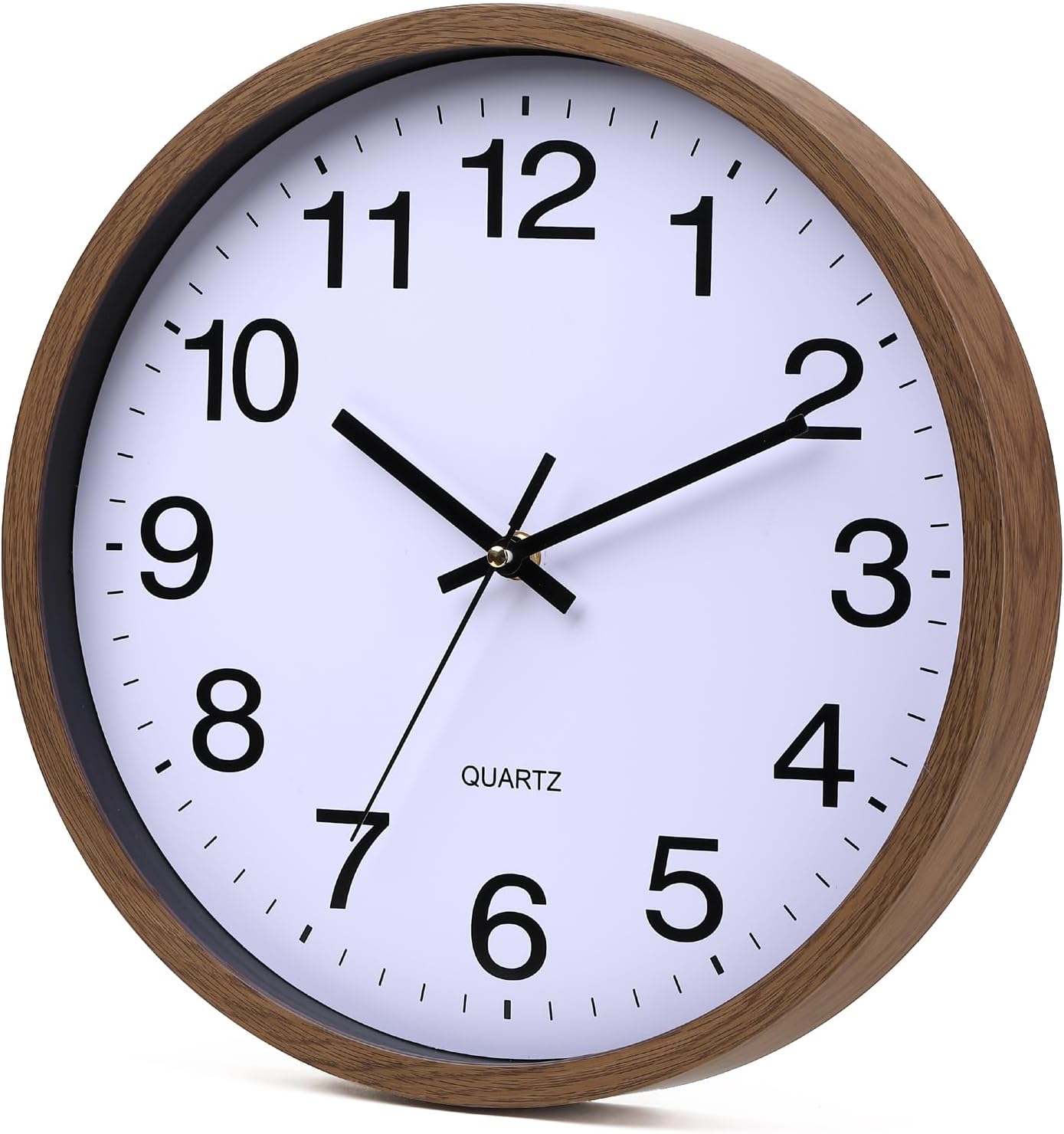 Amazon.com: TOHOOYO Wall Clock 12 Inch Wooden Frame Glass Cover Non ...