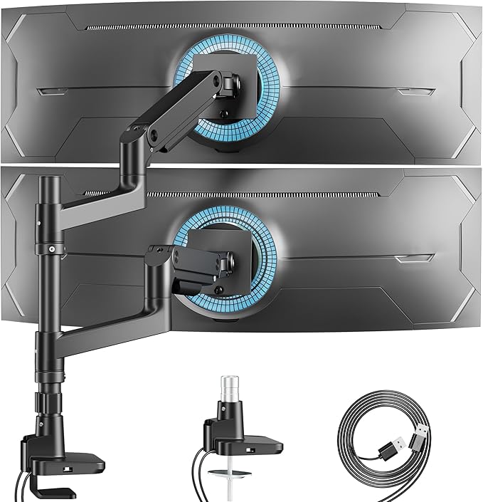 Amazon.com: ARES WING Dual Monitor Arm for Ultrawide Heavy Duty Curved ...