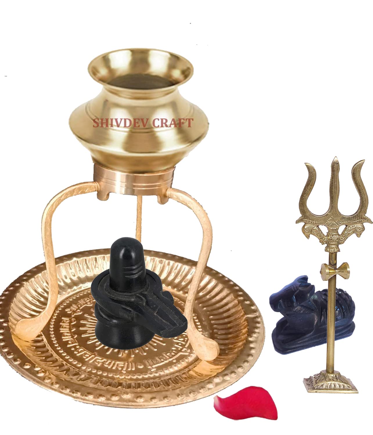 Buy SHIVDEV CRAFT Shivling Jal Abhishek Tripai Jaldhari Stand with Shiv ...