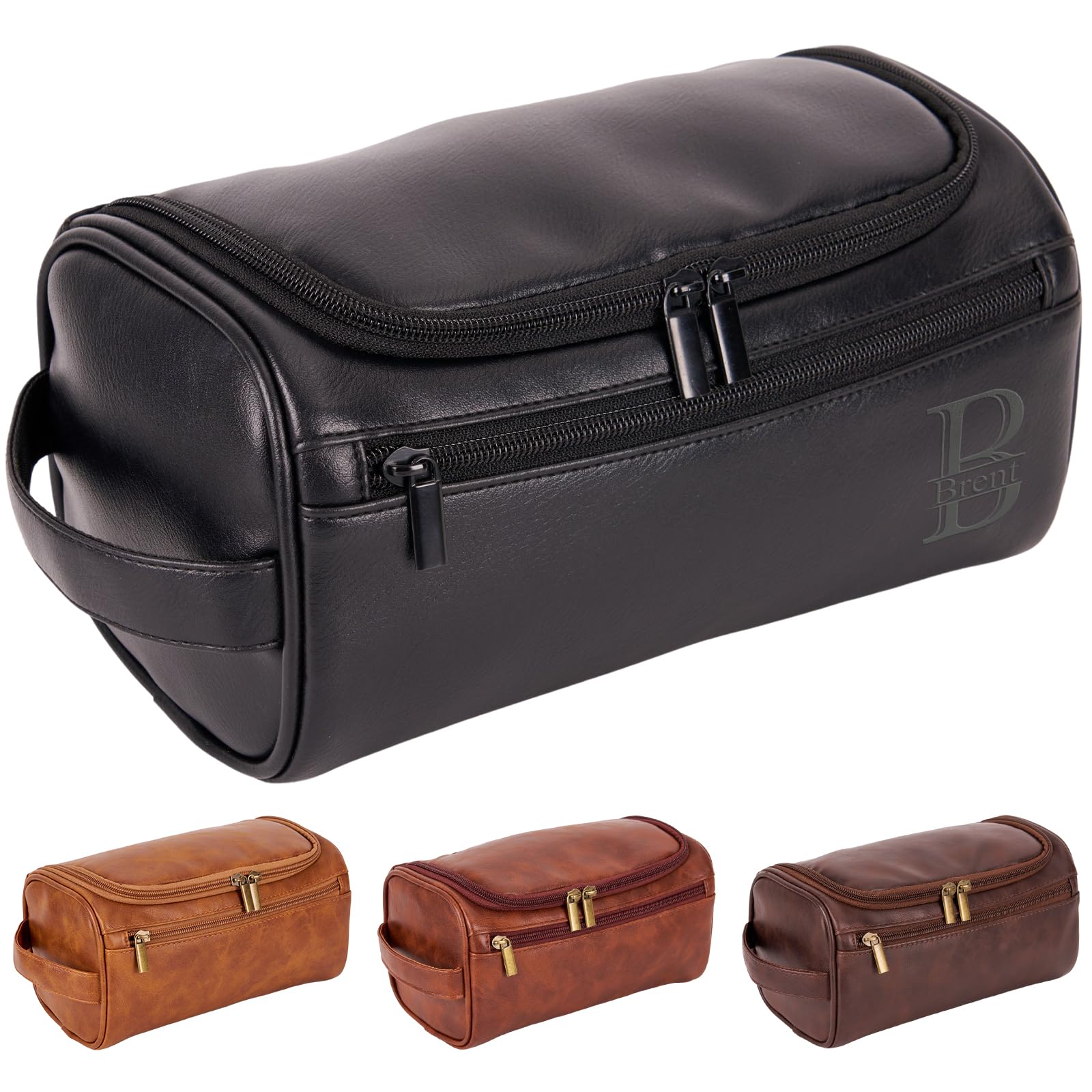 Amazon.com: Personalized Mens Toiletry Bag, Custom Travel Bag with Hook ...