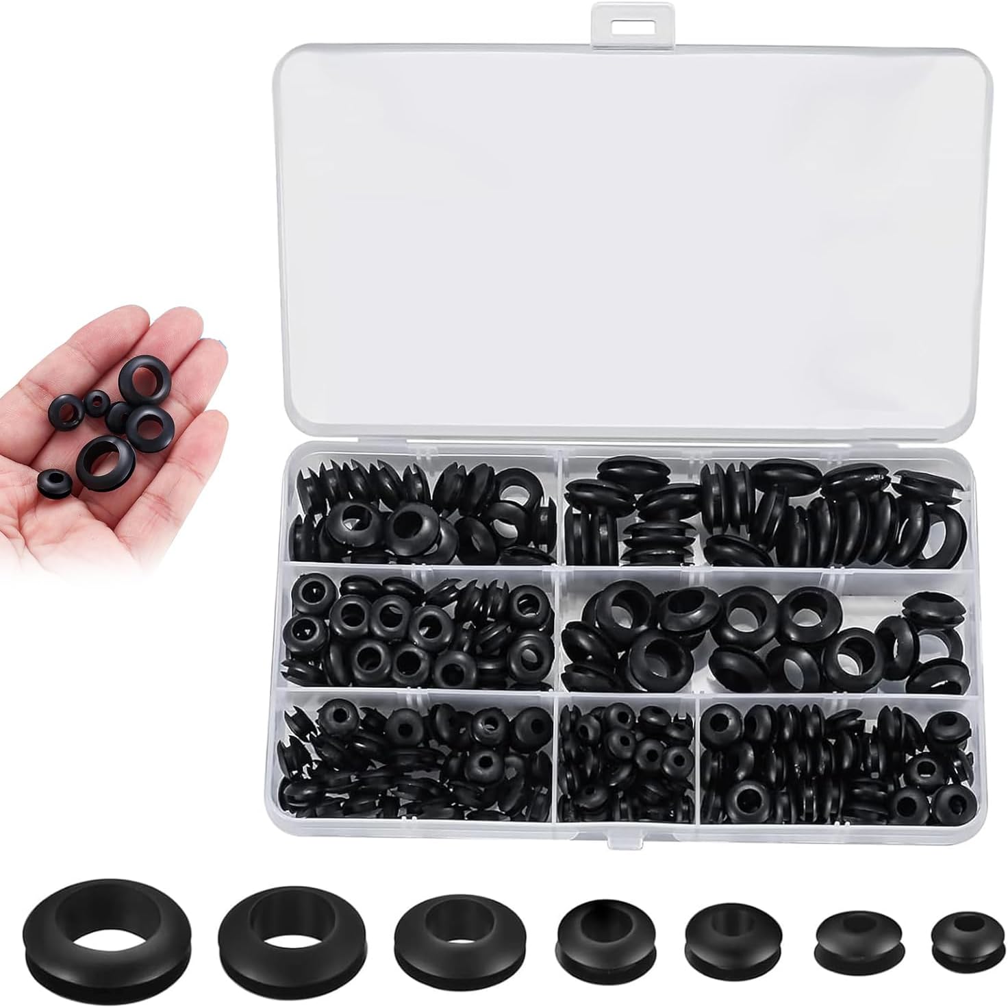260 Pcs Rubber Grommets Assortment Kit - Durable Rubber Grommet Set for ...