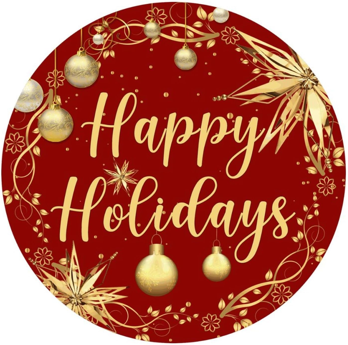 Amazon.com: Happy Holidays Lettering Wall Stickers Motivational Wreath ...