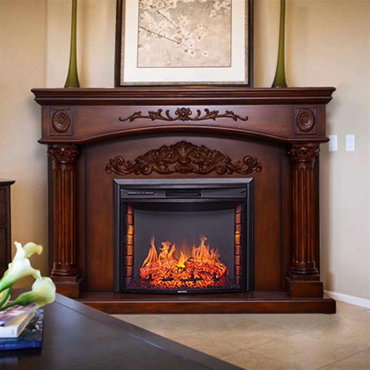 ADOORO Electric Fireplace Electric Fireplace Core Fake Decorative ...