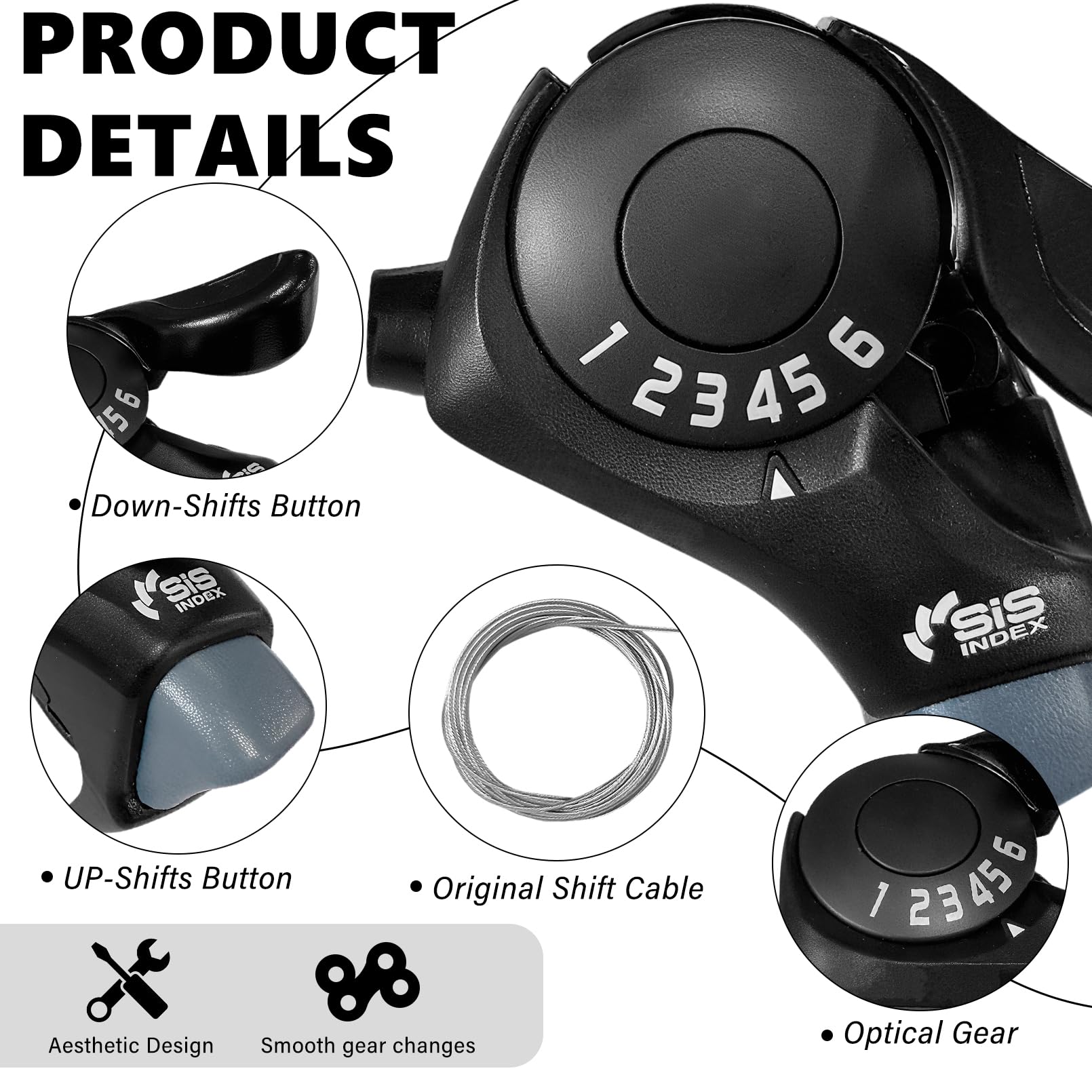 Snapklik.com : Bike Shifter SL-TX30-6R, 6 Speed Bike Right Thumb Shift Lever For Mountain City ...