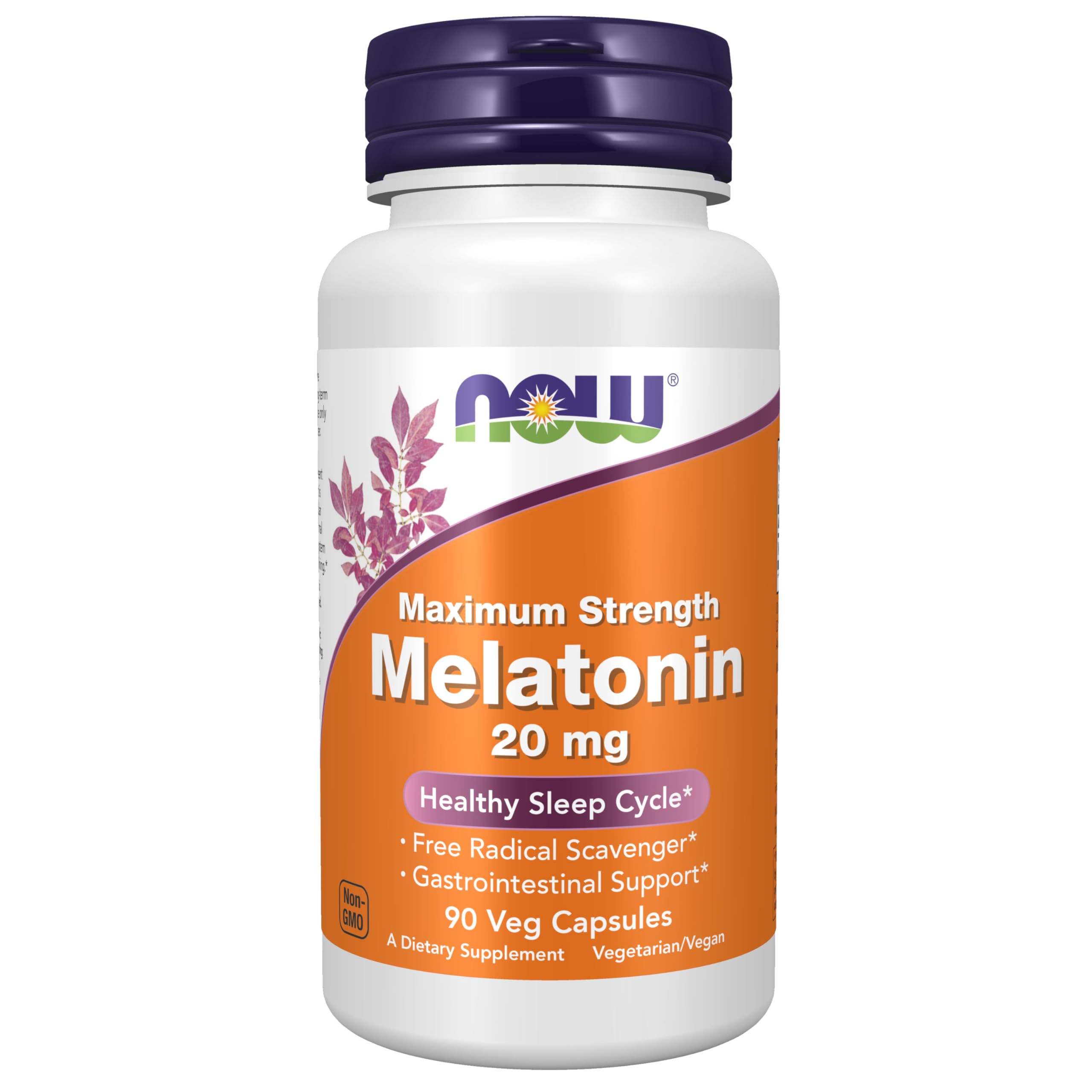 Now Foods Supplements Maximum Strength Melatonin 20 Mg Healthy Sleep ...